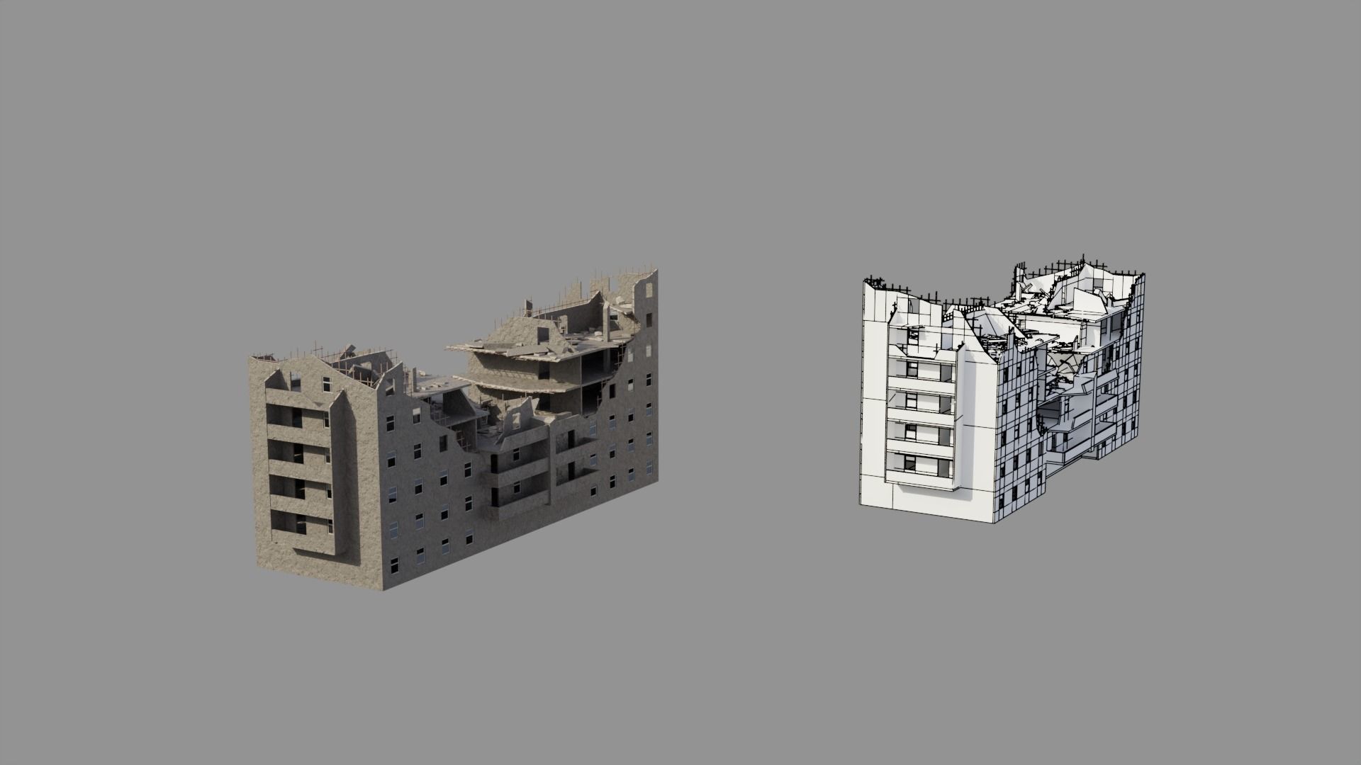 Post Apocalyptic Ruined City 2 3D model | CGTrader