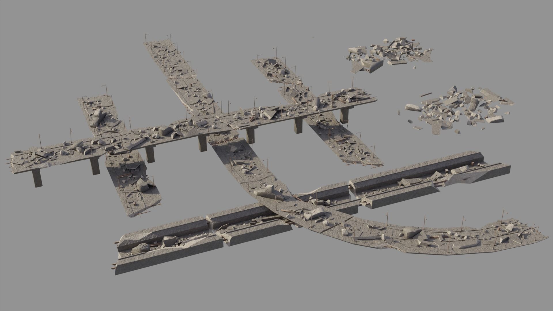 Post Apocalyptic Ruined City 2 3D model | CGTrader