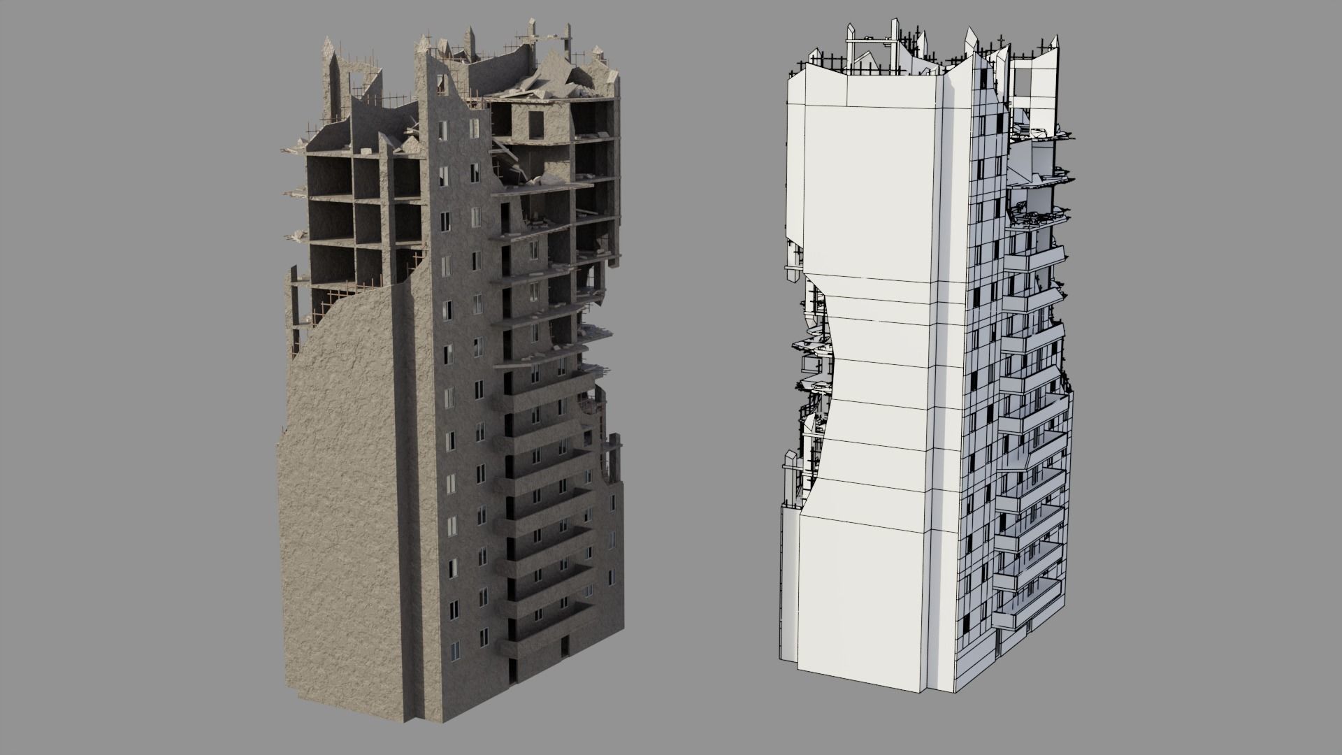 Post Apocalyptic Ruined City 2 3D model | CGTrader
