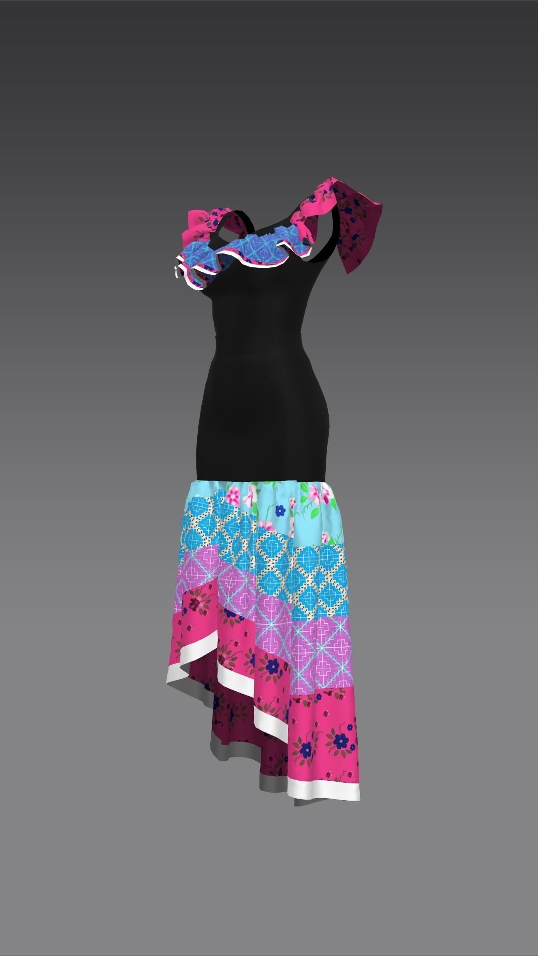 female dress fashion design 3D model | CGTrader