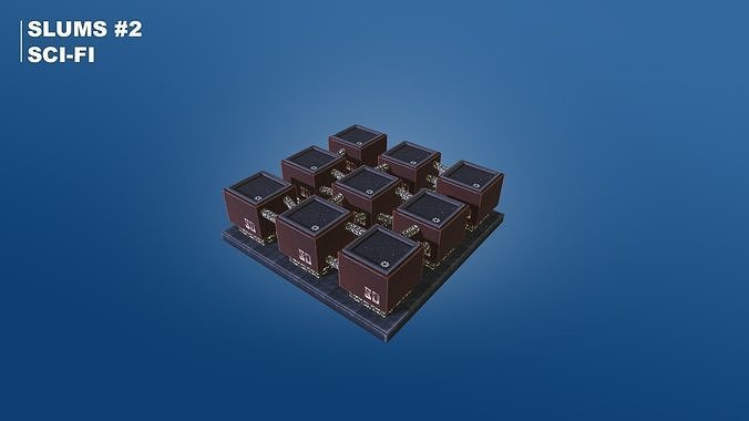 Low Poly Sci-Fi Building 2 - Slums - Pixel City 3D Asset Pack free VR ...