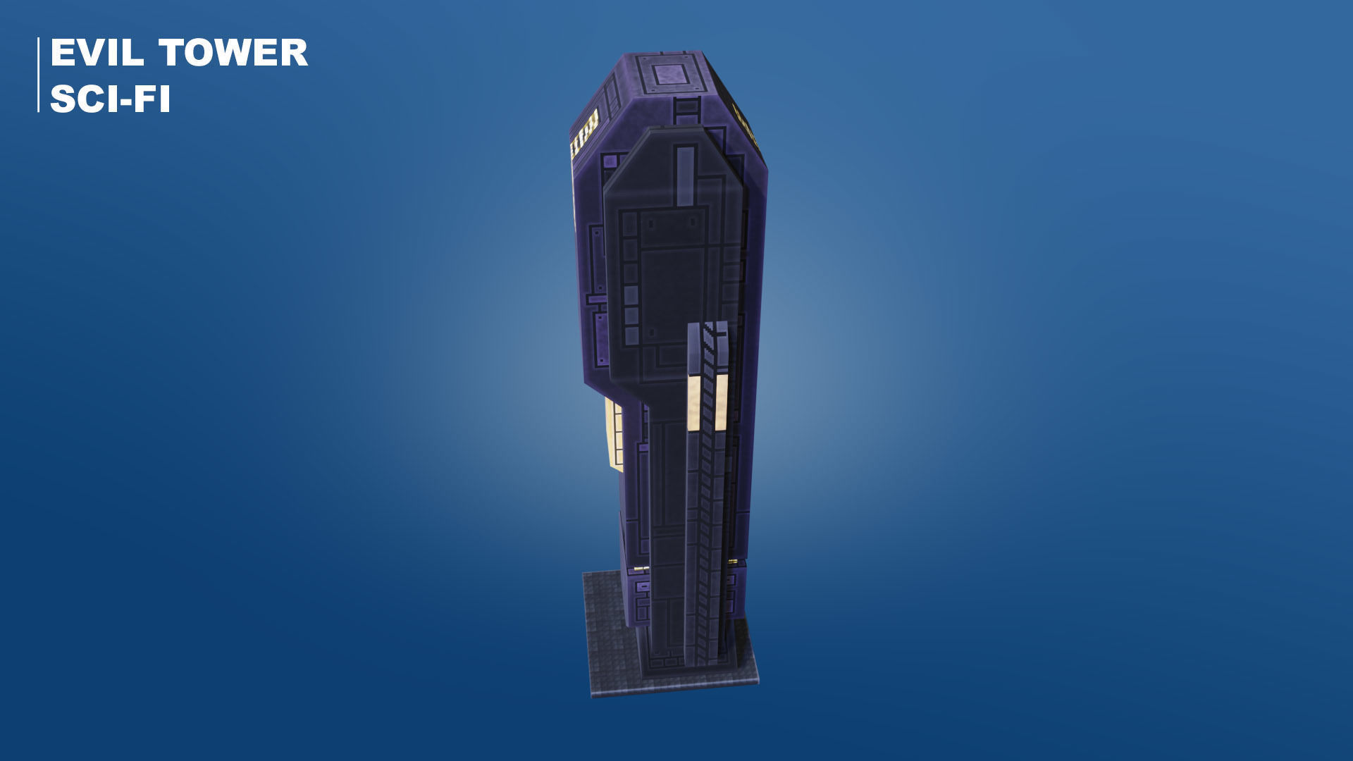 3D model Low Poly Sci-Fi Building 3 - Evil - Pixel City 3D Asset Pack ...