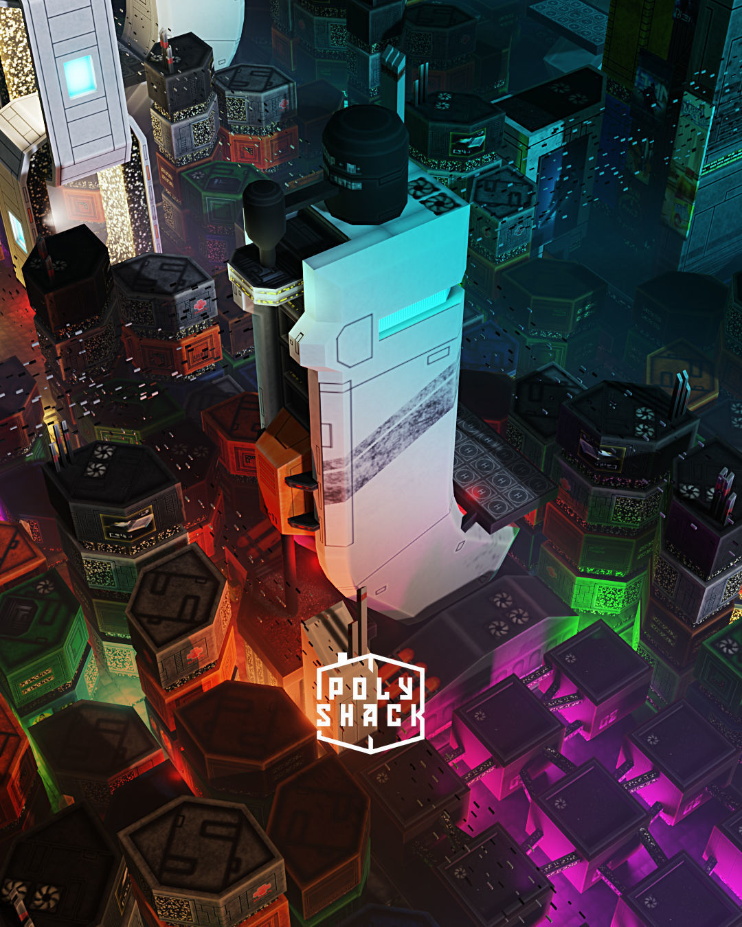 3D model Low Poly Sci-Fi Building 5 - Police - Pixel City 3D Asset Pack ...
