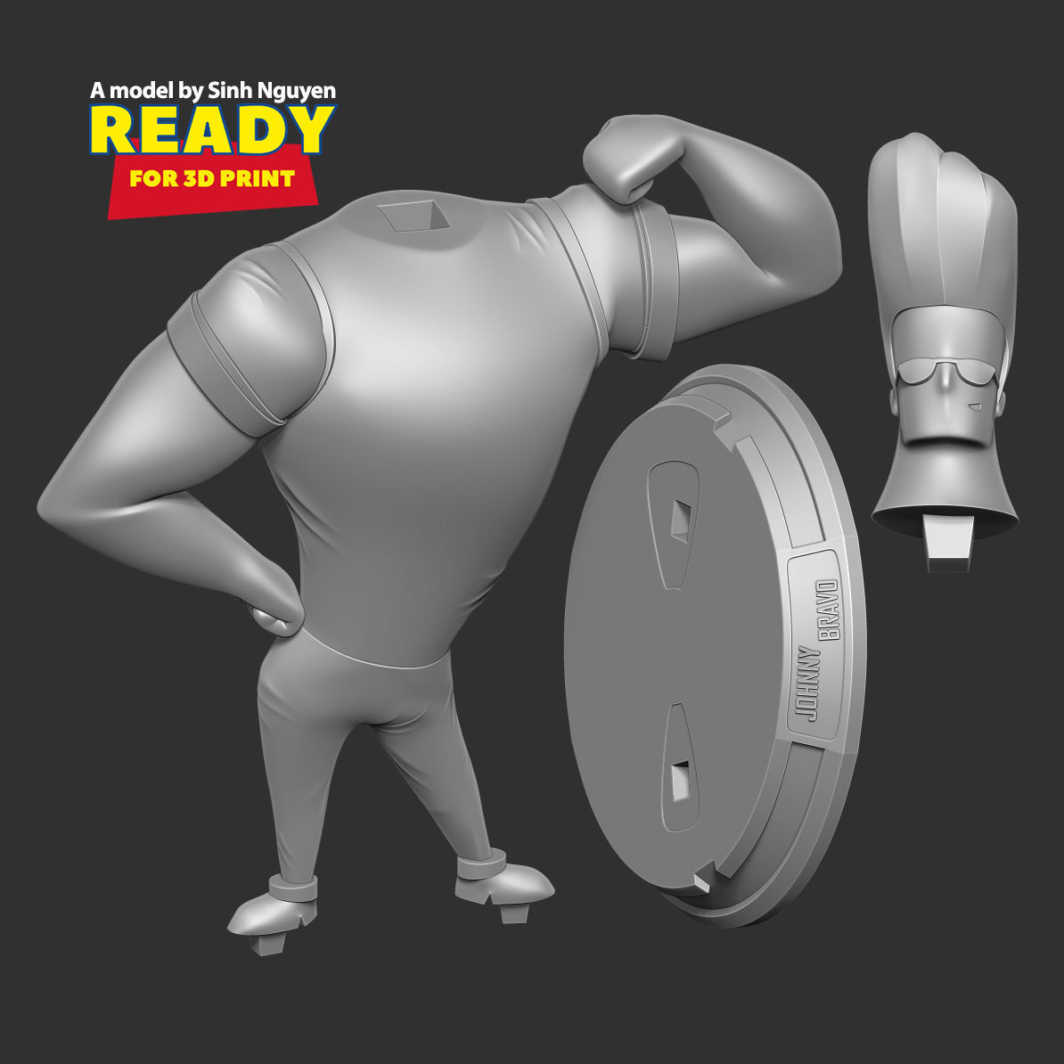 Johnny Bravo 3D model 3D printable | CGTrader