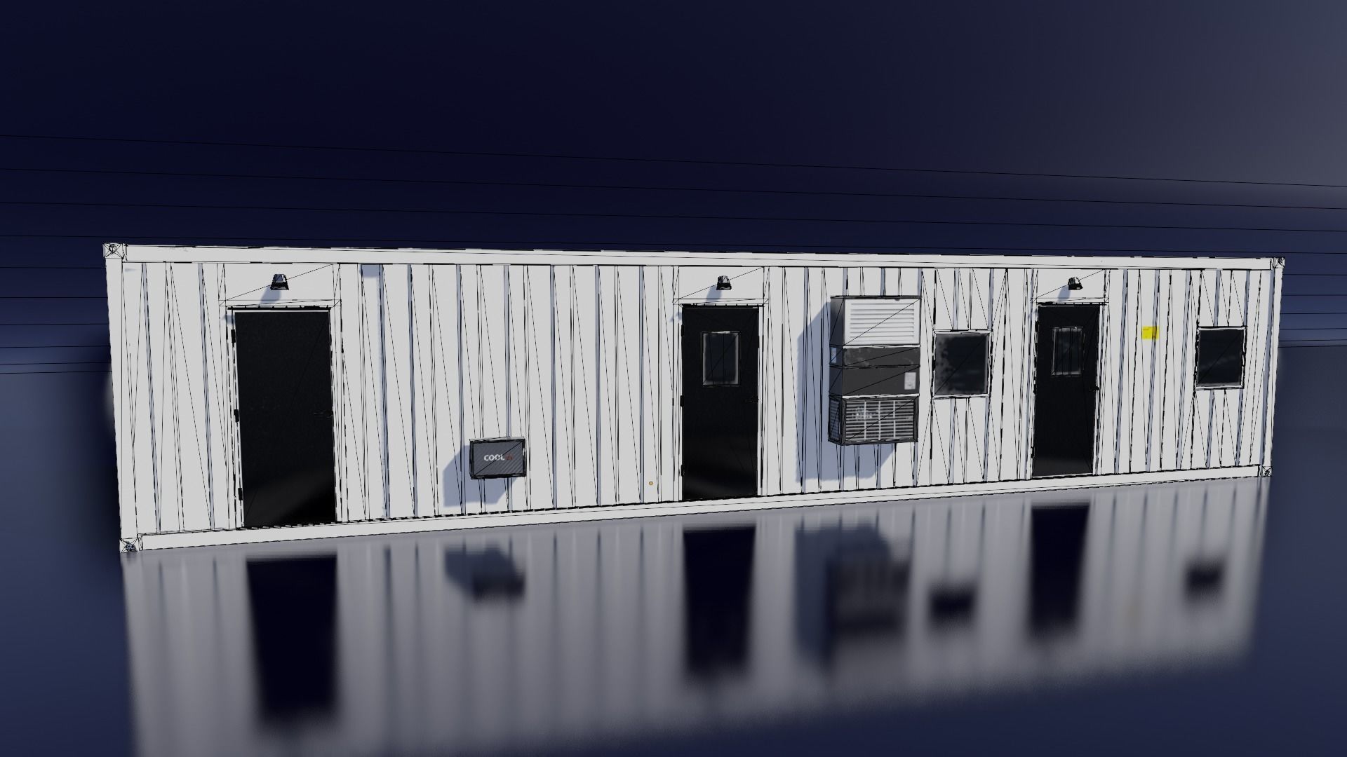 3D model shipping container laboratory or Conex VR / AR / low-poly ...