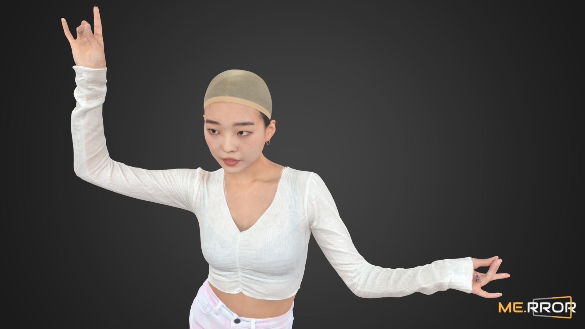 Asian Woman Scan Pose 5 3D model | CGTrader