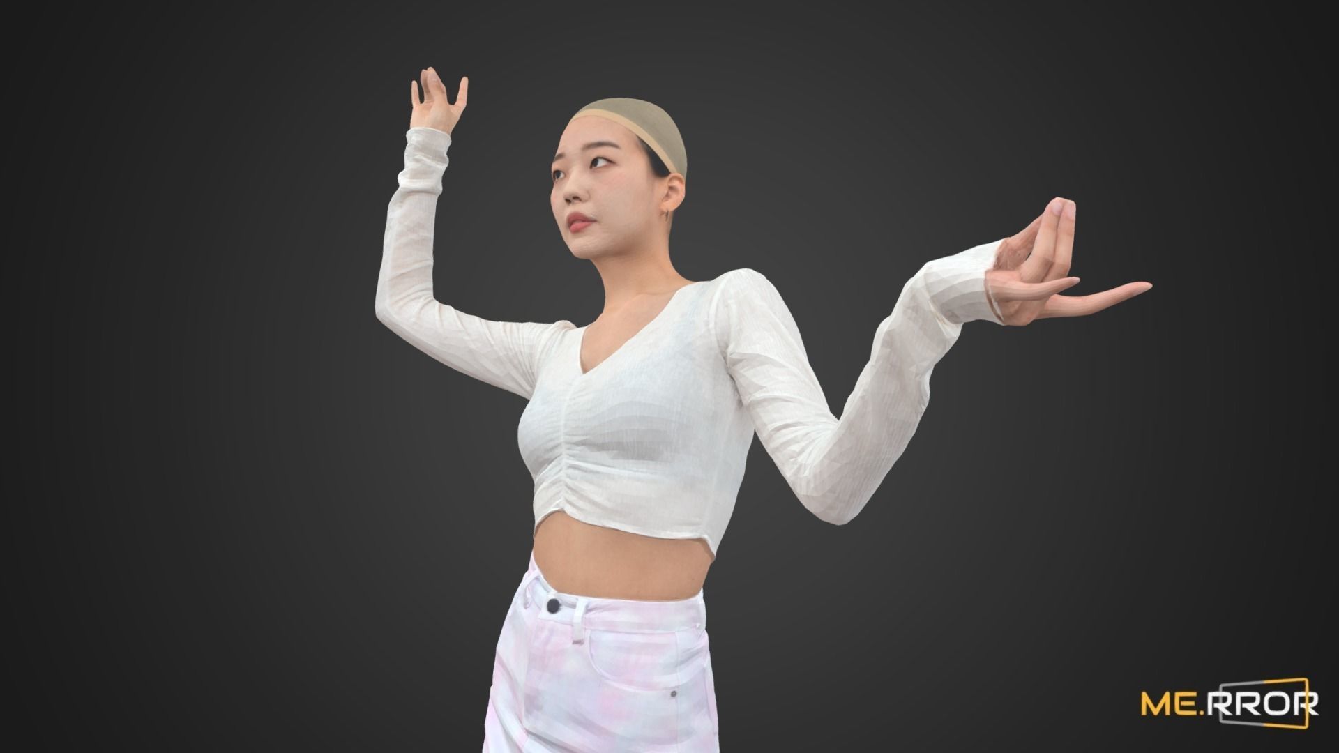 Asian Woman Scan Pose 5 3D model | CGTrader
