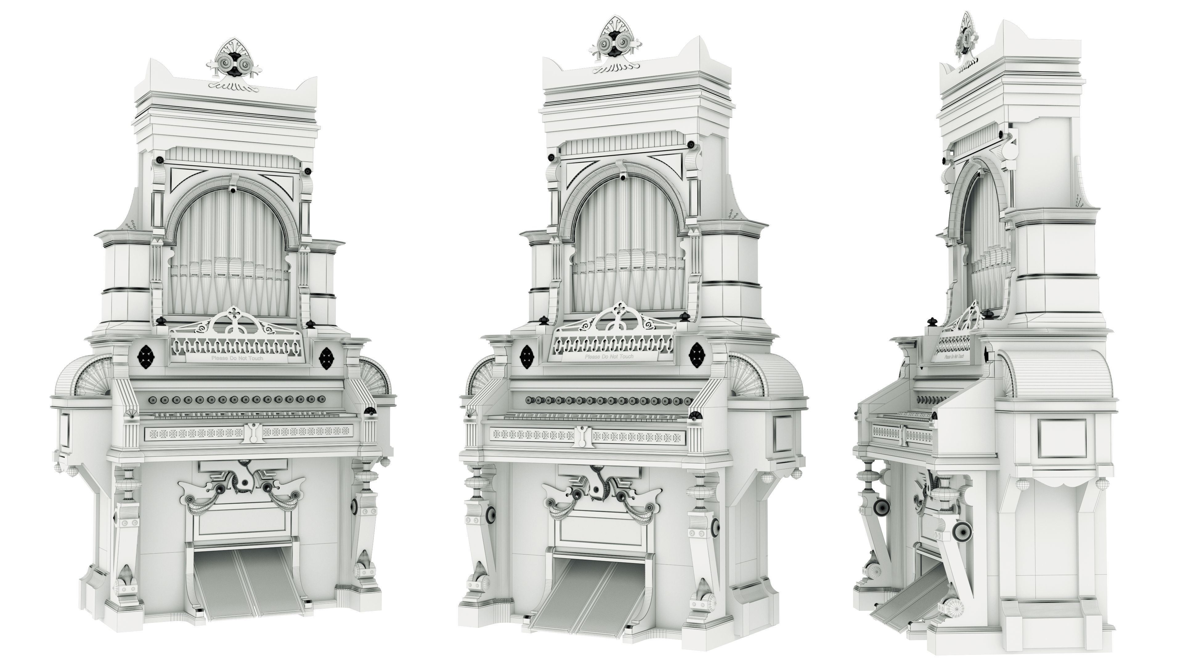 Estey Boudoir Organ with pipe top 3D model | CGTrader