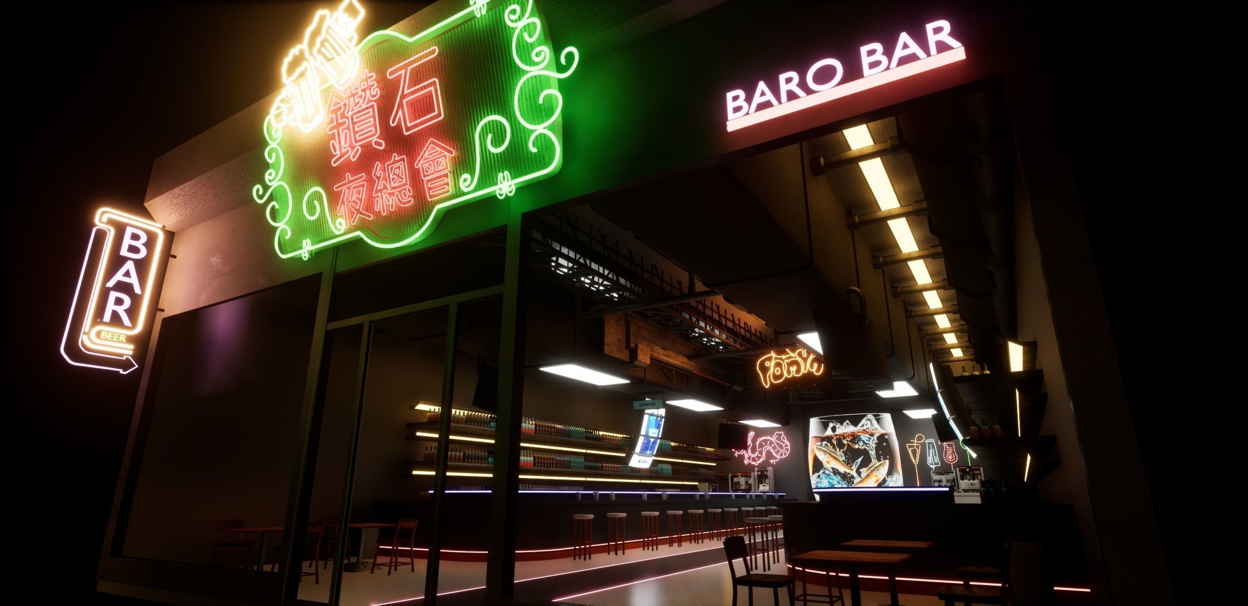 Cyberpunk Bar 3D model | CGTrader