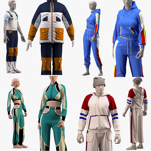 4 sportswear collection clothing for men and women | CGTrader