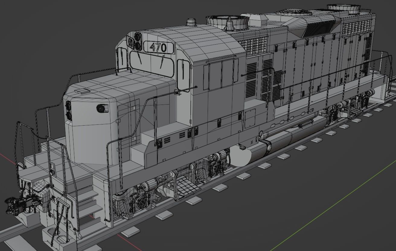 Diesel Train Locomotive EMD GP20 Textured 3D model | CGTrader