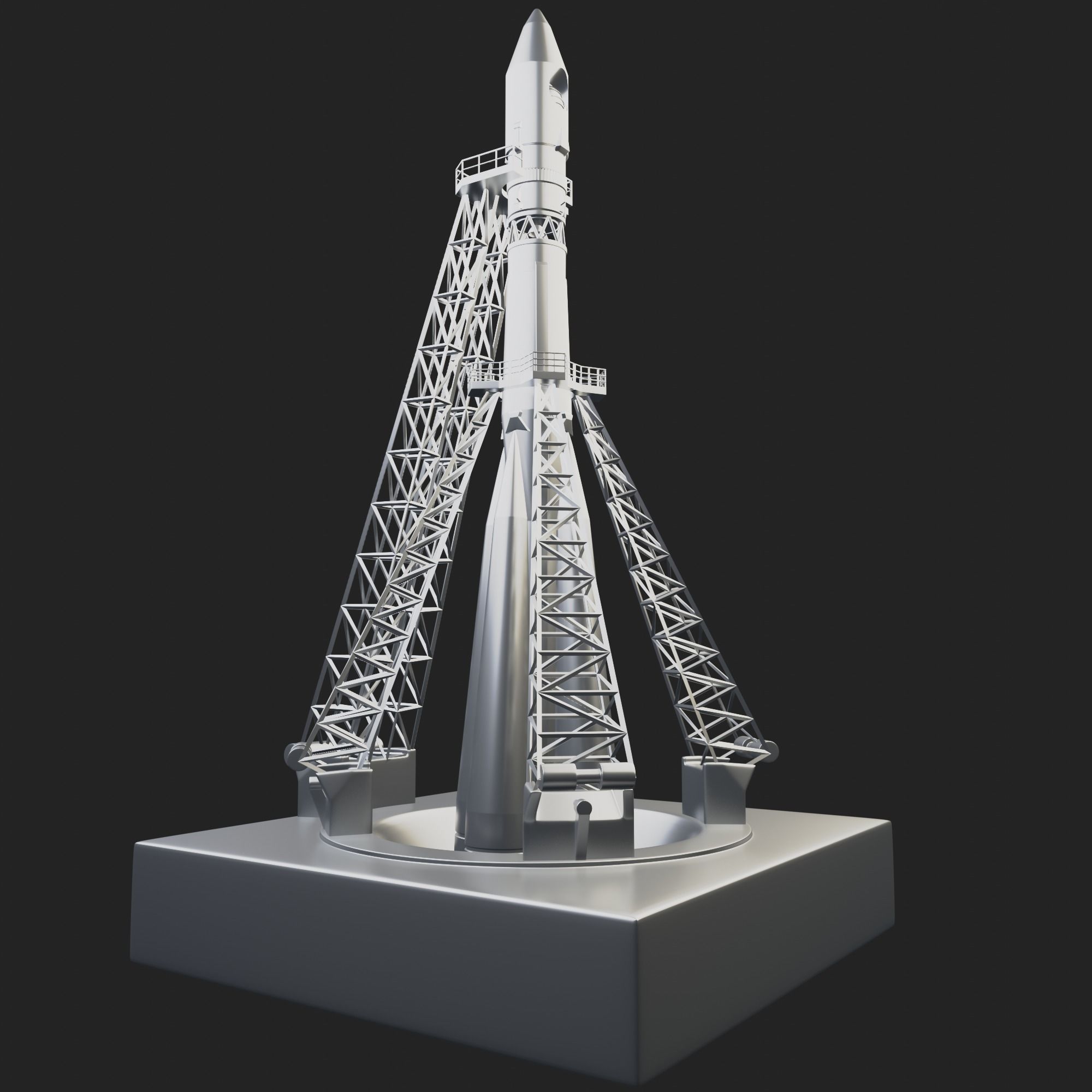 Vostok Rocket Soviet Union Spaceship 3D model 3D printable | CGTrader