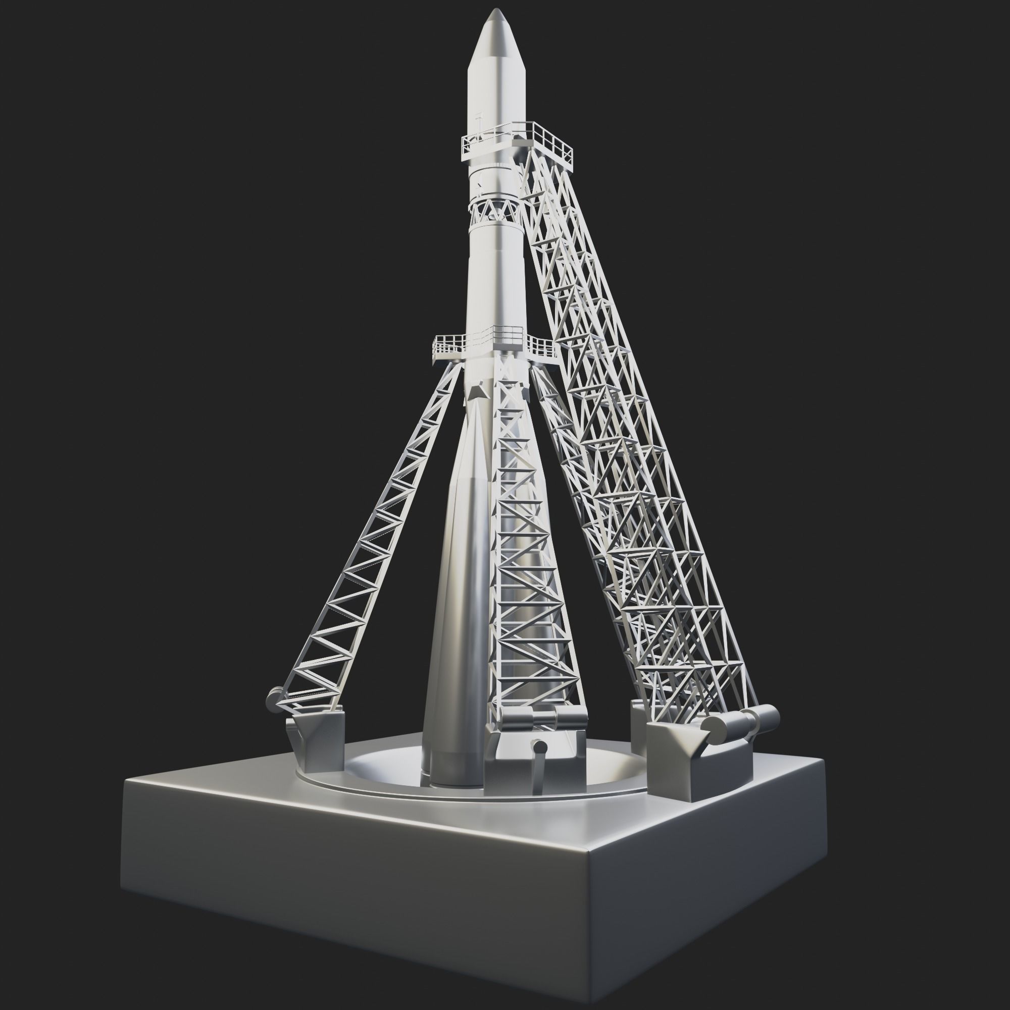 Vostok Rocket Soviet Union Spaceship 3D model 3D printable | CGTrader