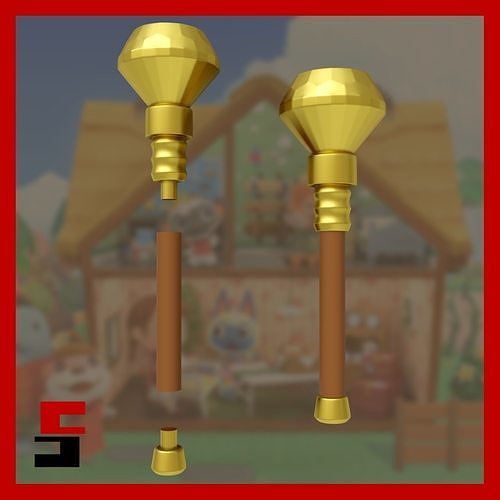Animal Crossing Golden Wand Replica Prop 3D model 3D printable | CGTrader