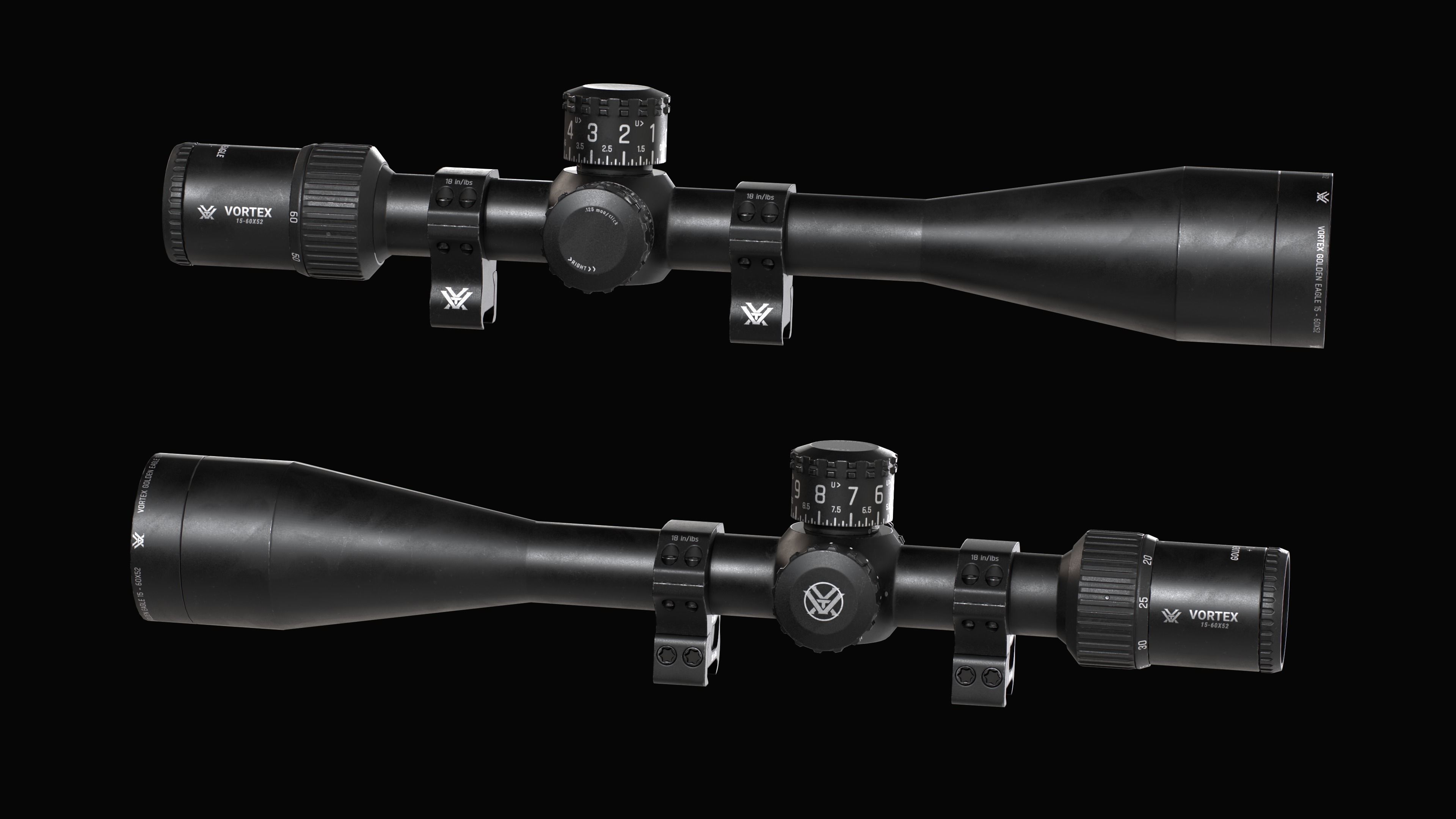 3D model Variable optic rifle scope Vortex GOLDEN EAGLE VR / AR / low ...