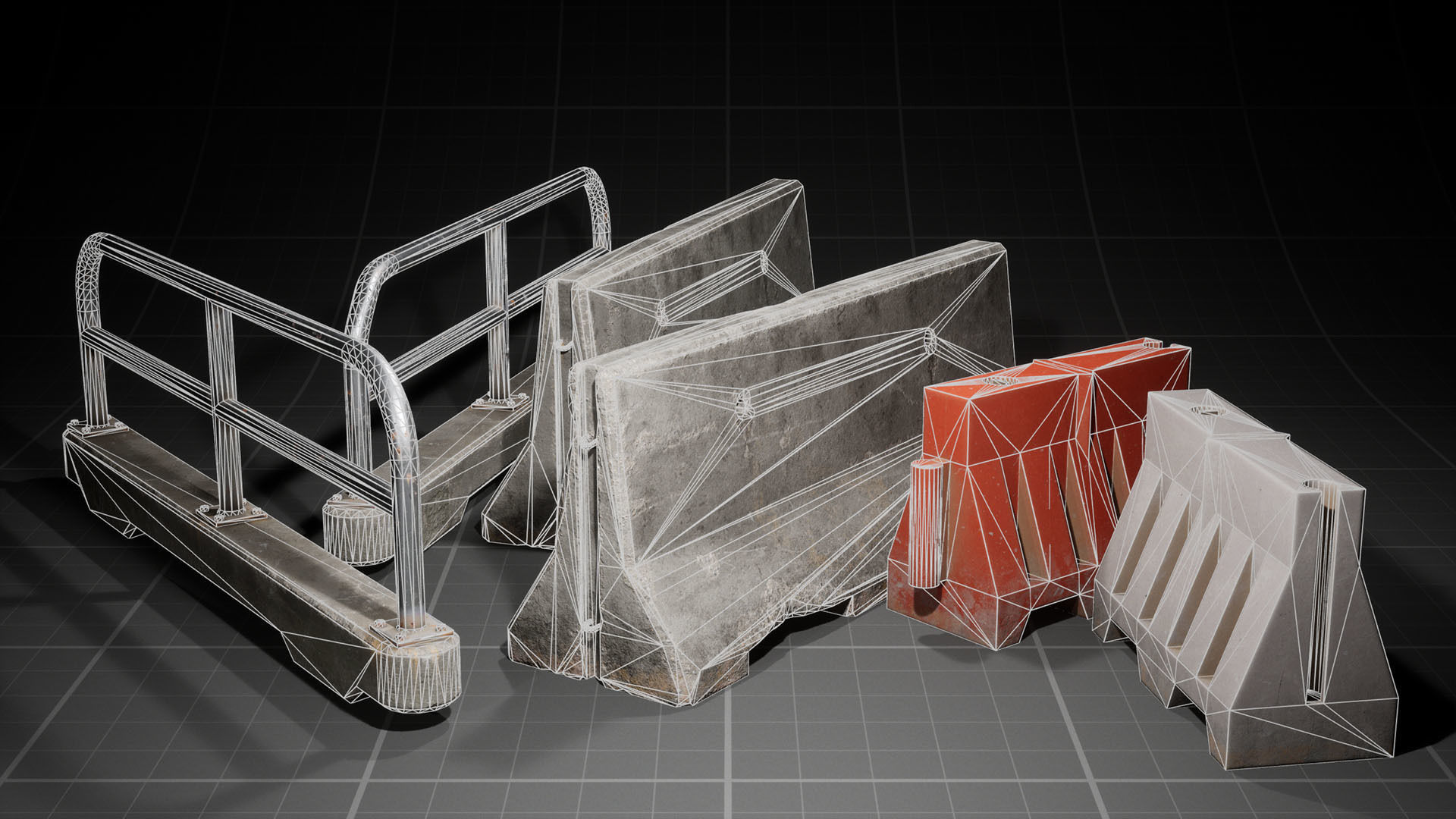 3D model Used Road Props batch02 VR / AR / low-poly | CGTrader