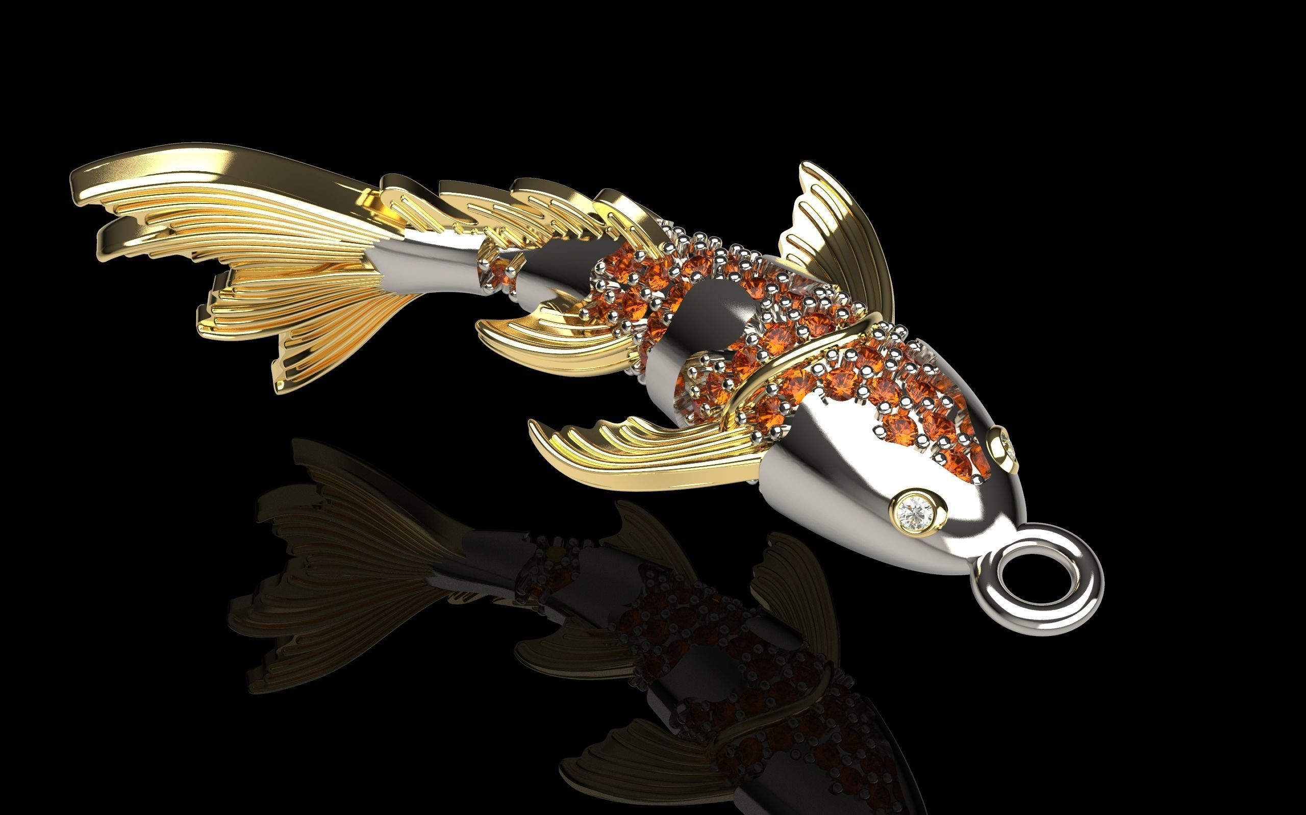 Koi Fish Charm 3D model 3D printable | CGTrader