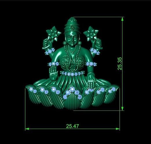 Indian god Laxmi 3D model 3D printable | CGTrader