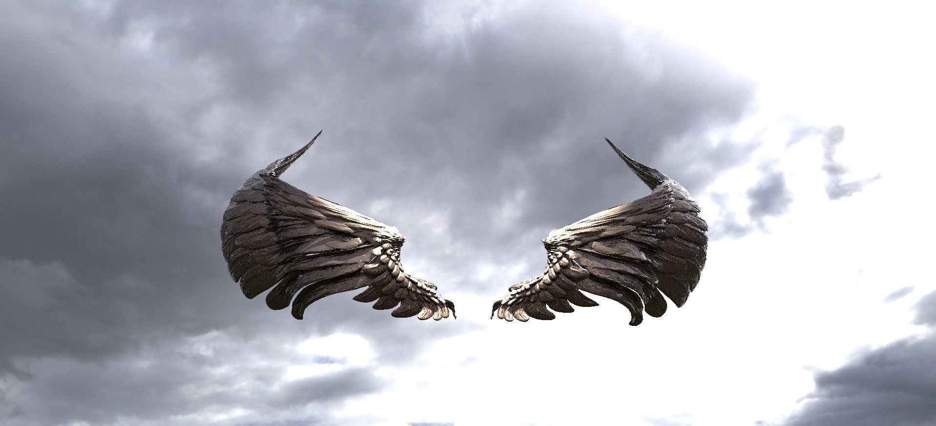 Serafim Curved wings 3 3D model | CGTrader