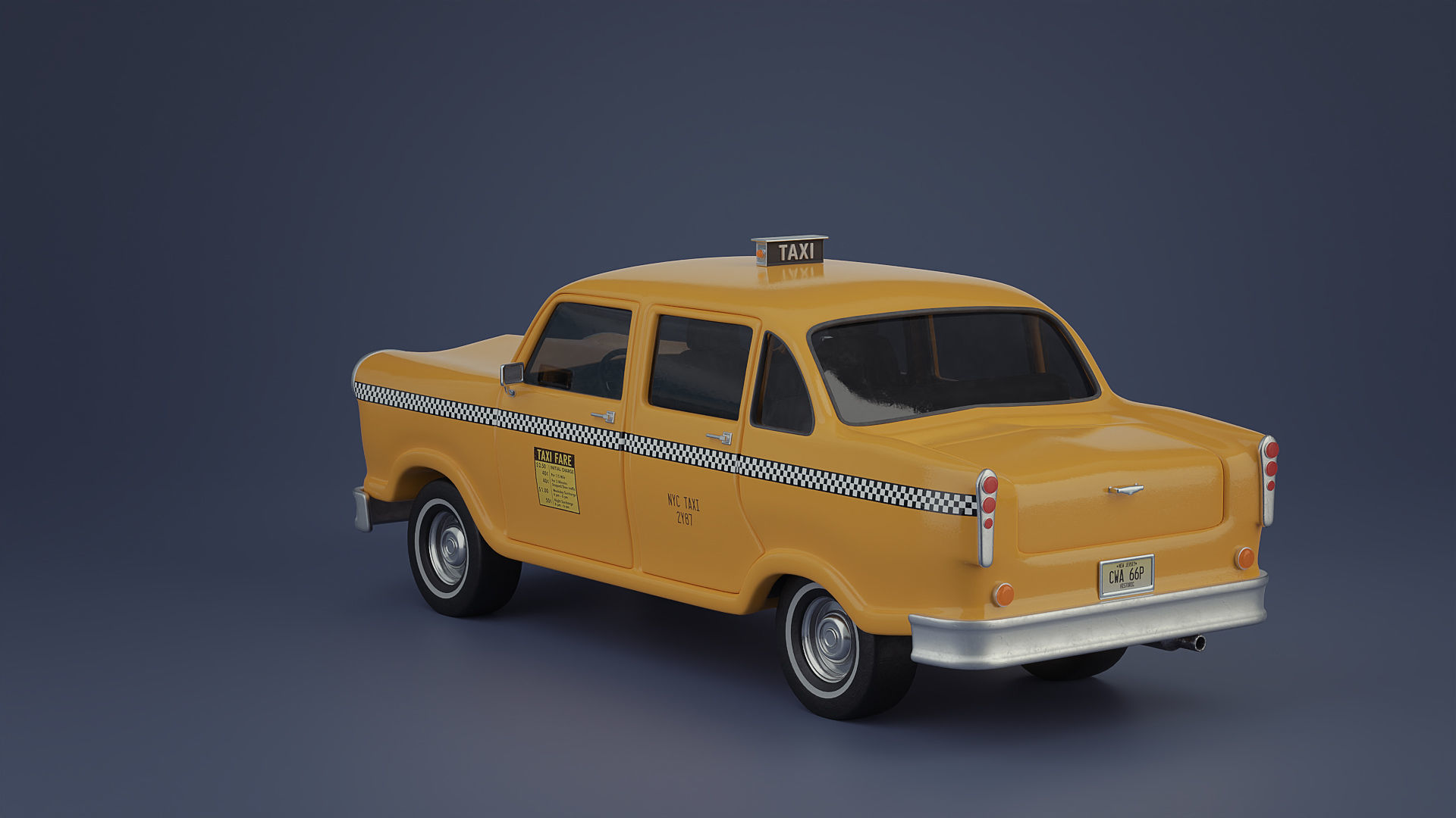 Stylized Taxi Cab Model 3D model | CGTrader