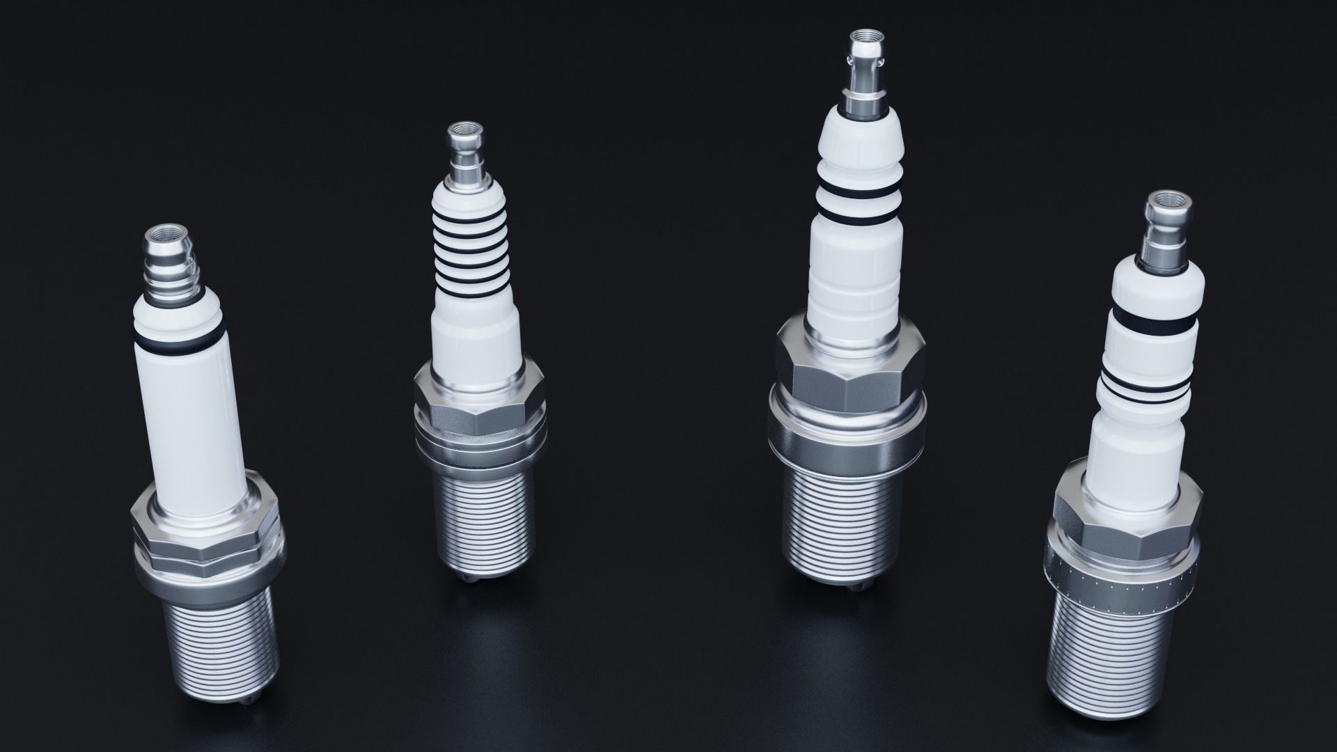 Spark Plug Set 3D model | CGTrader
