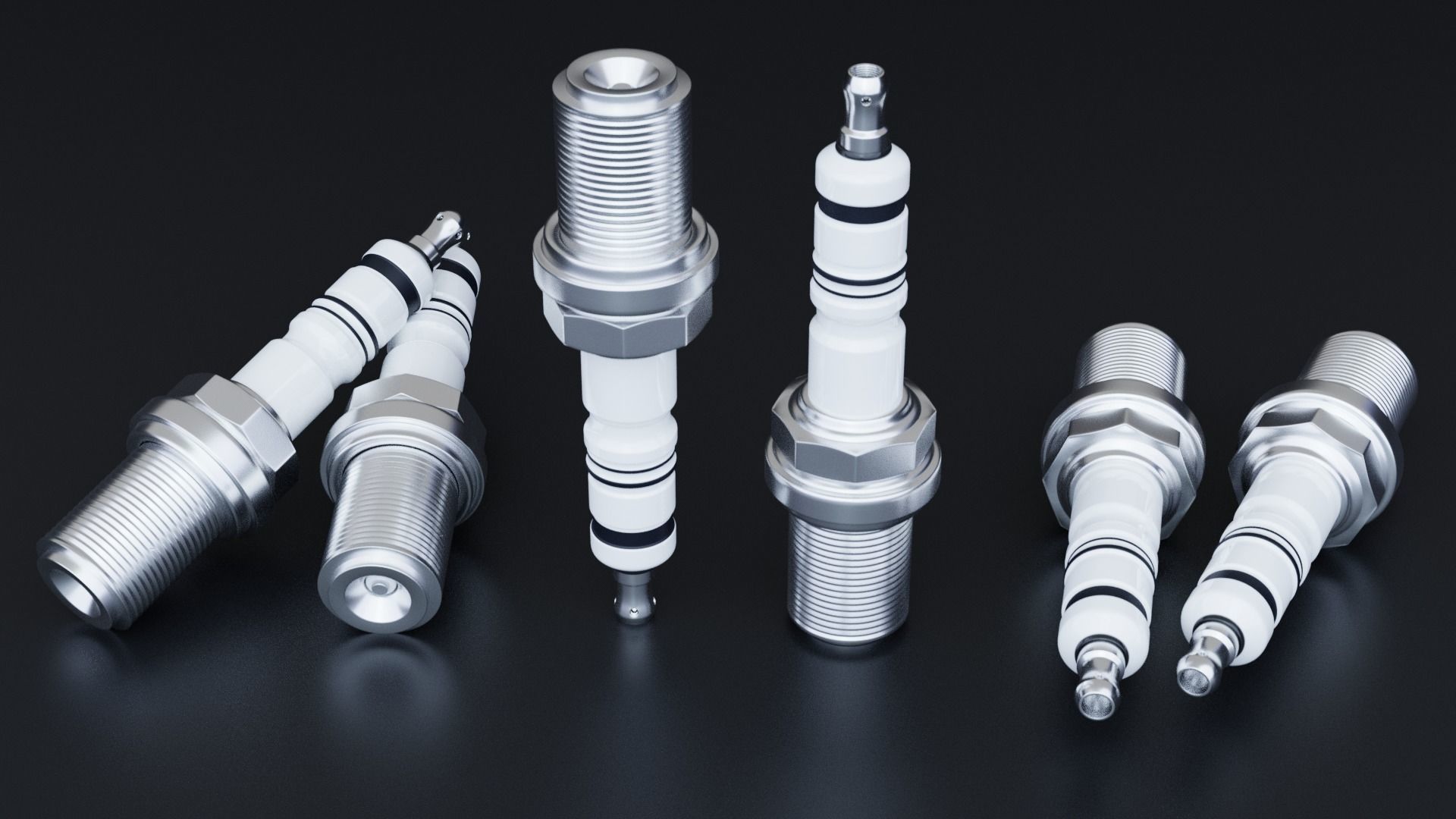 Spark Plug Set 3D model | CGTrader