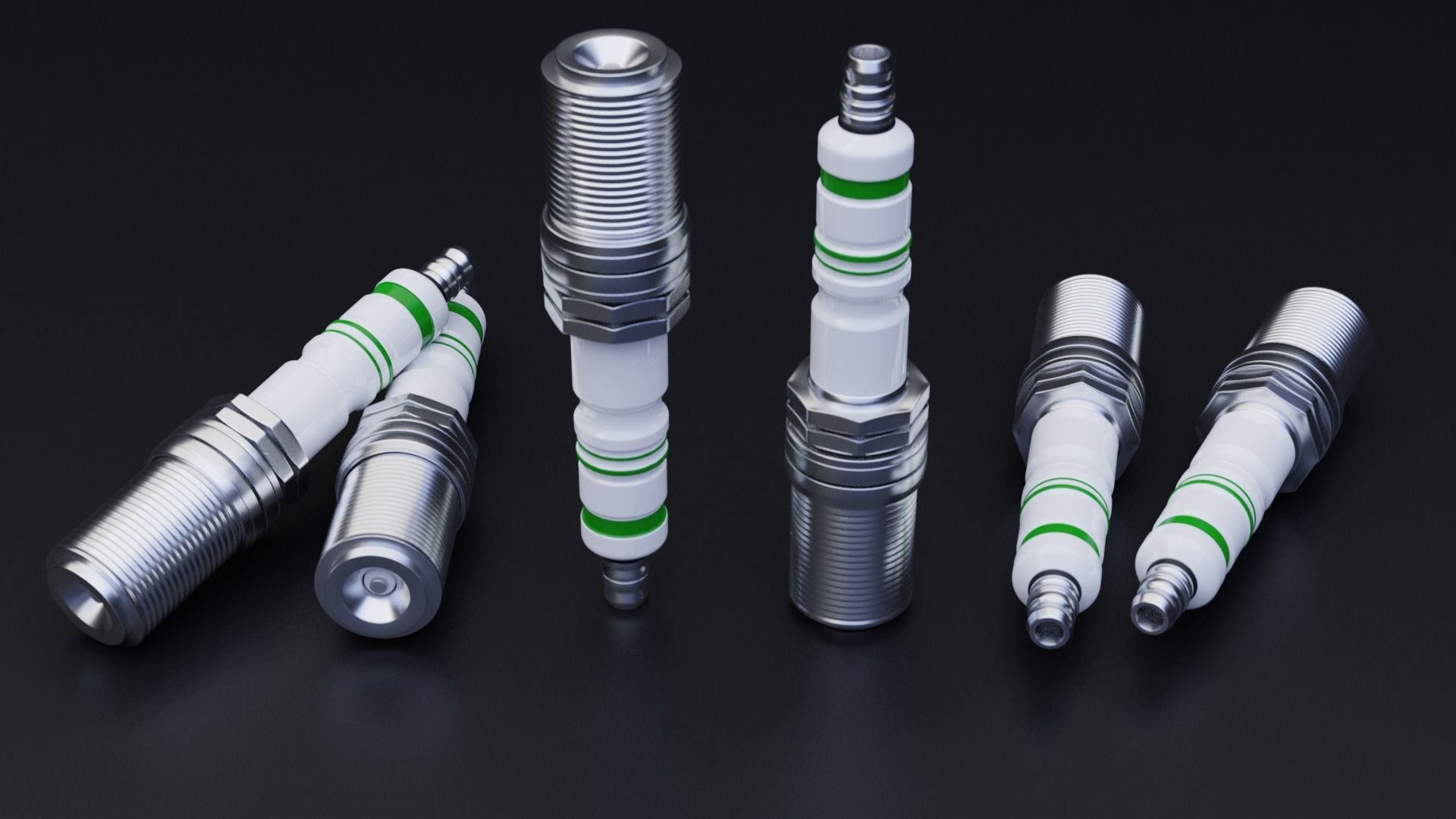 Spark Plug Set 3D model | CGTrader