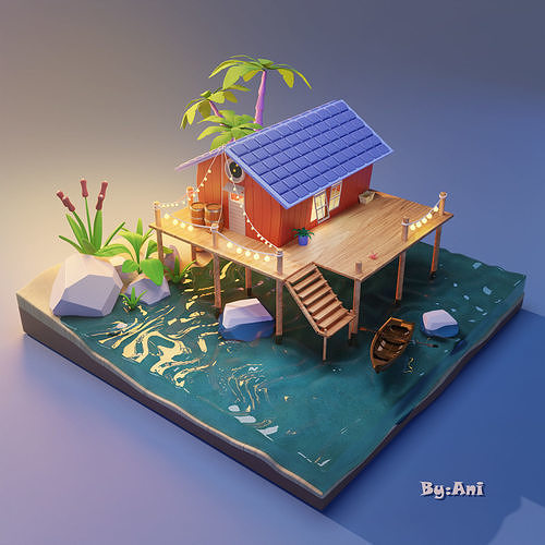 Camp Beach 3D model | CGTrader