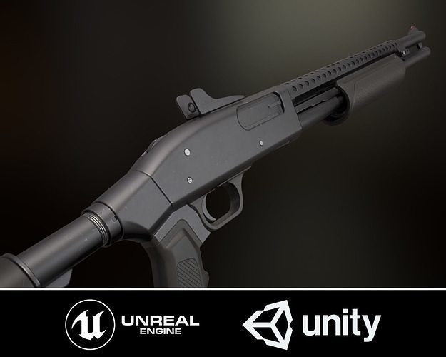 3D model Shotgun VR / AR / low-poly | CGTrader