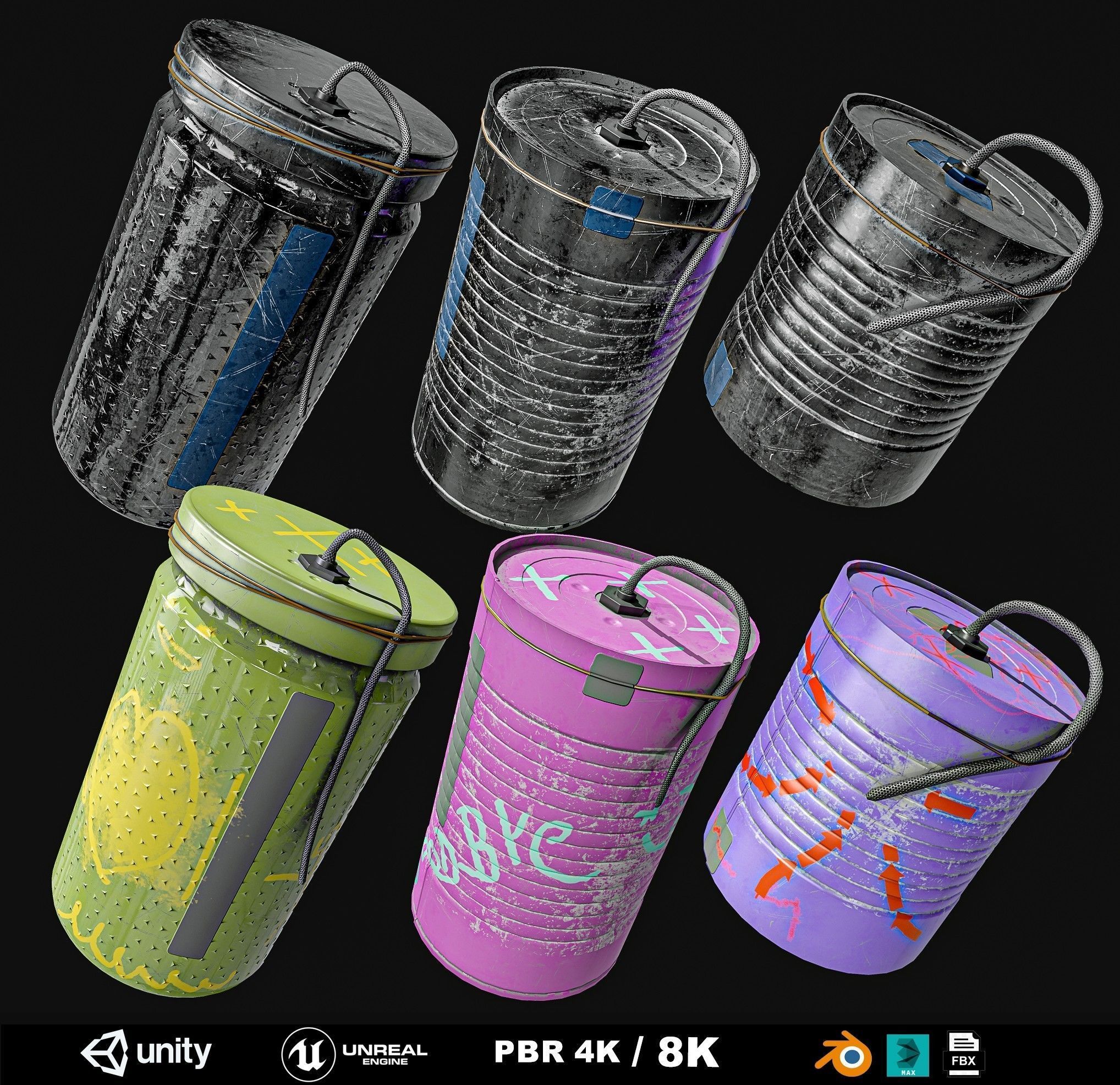 3D model Tin Grenade Bomb Pack VR / AR / low-poly | CGTrader