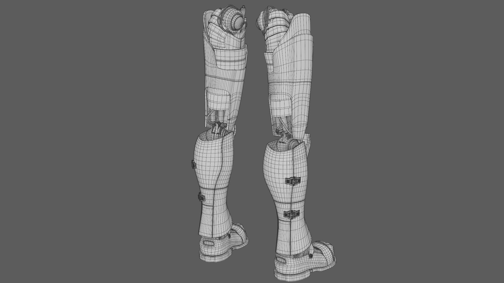 mechanical robot legs with cable and carvings 3D model 3D model | CGTrader