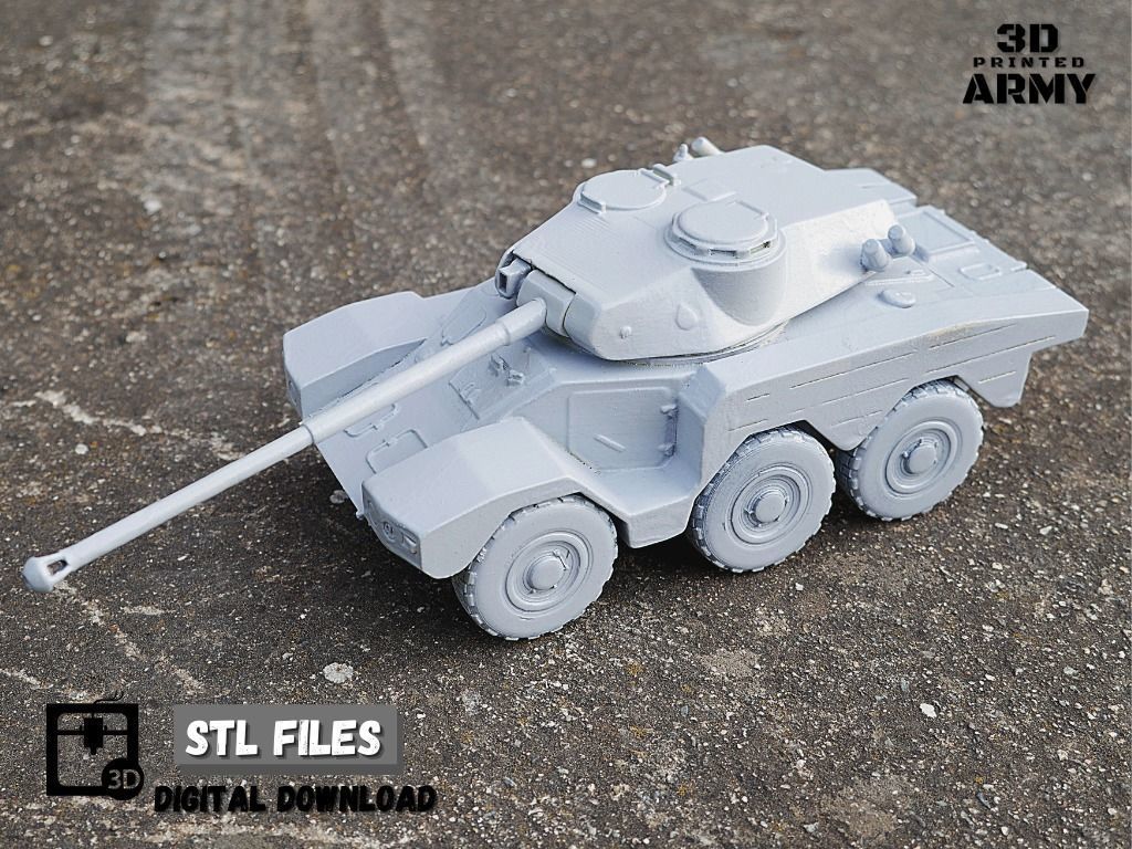 French tank Panhard ERC-90 Sagaie or Lynx - STL files 3D model 3D ...