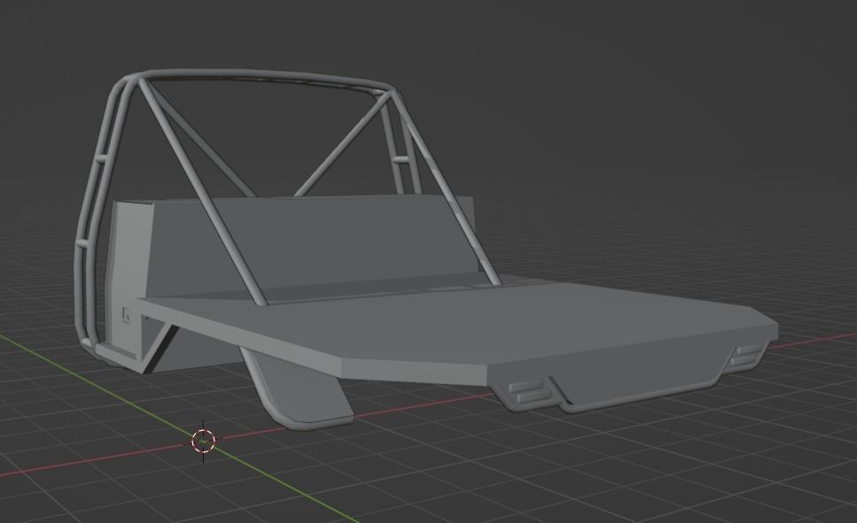 3D model Low Poly Nissian GQ Patrol Flamin Tray 4x4 Truck VR / AR / low ...