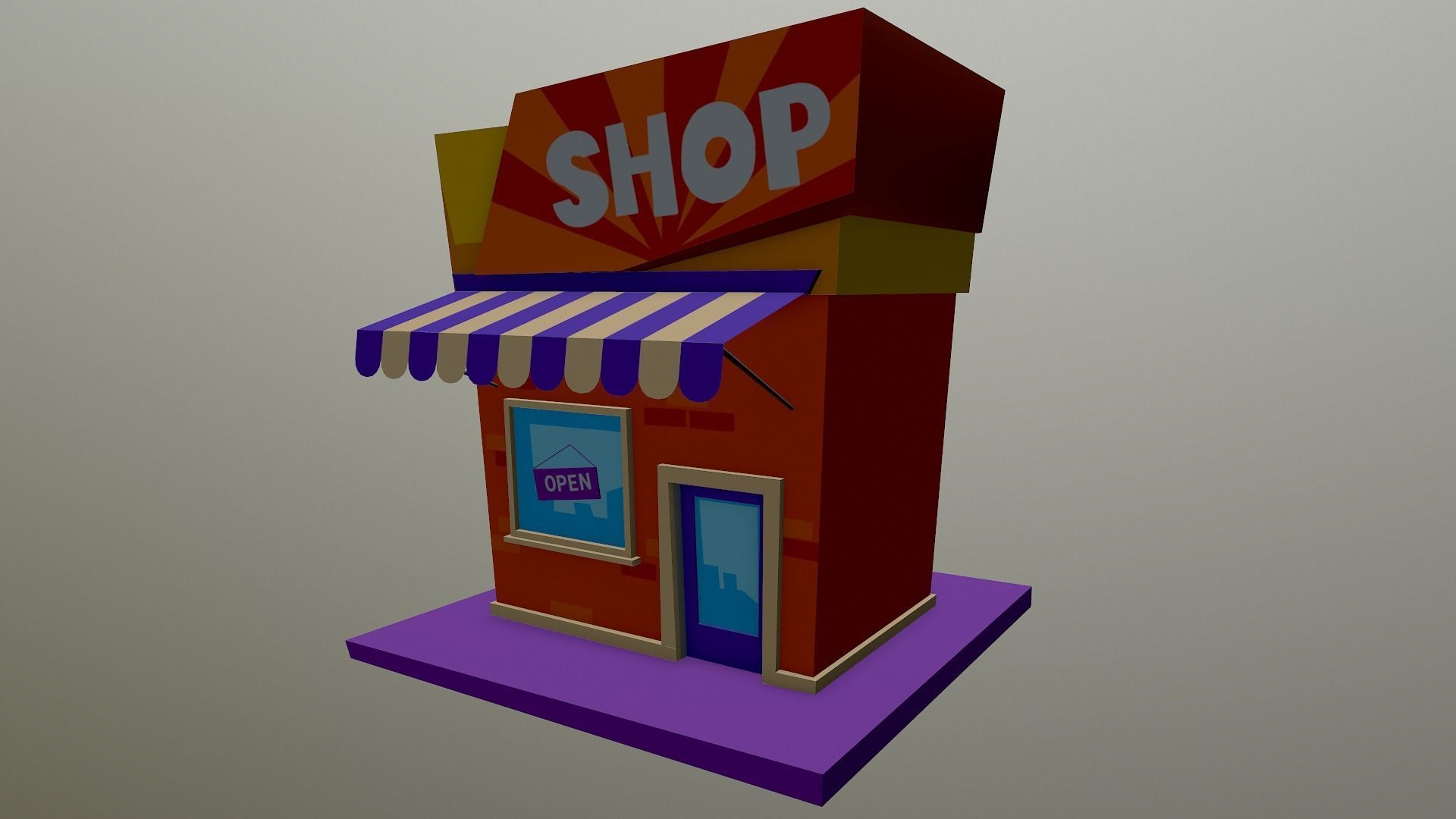 3D model Cartoon Shop Building VR / AR / low-poly | CGTrader
