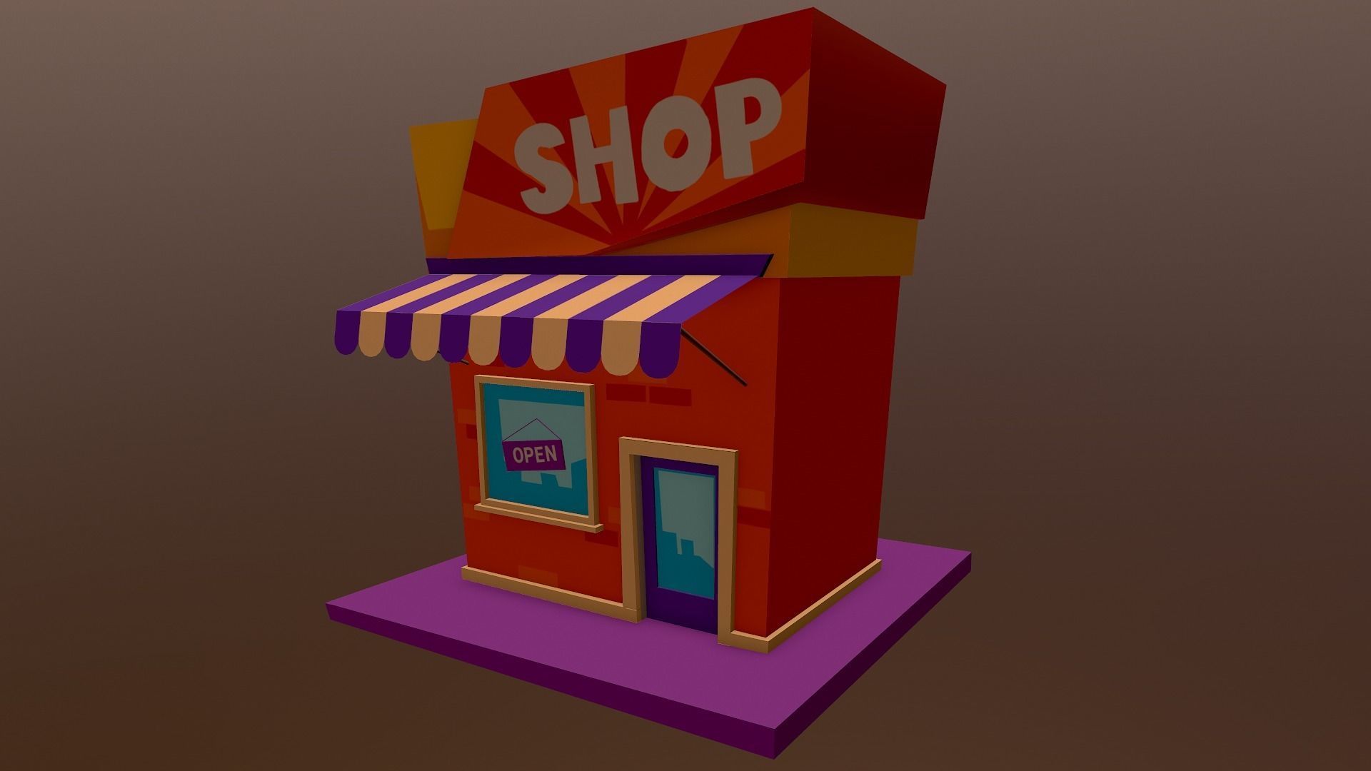3D model Cartoon Shop Building VR / AR / low-poly | CGTrader