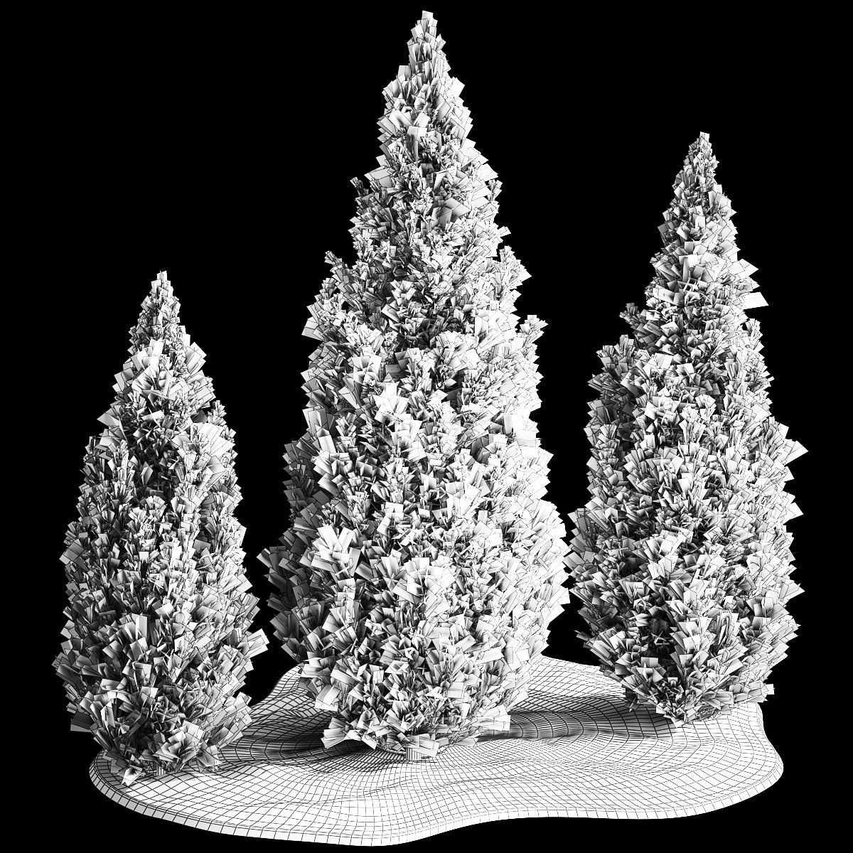Blue Cypress Juniper And Thuja 1166 3D model | CGTrader