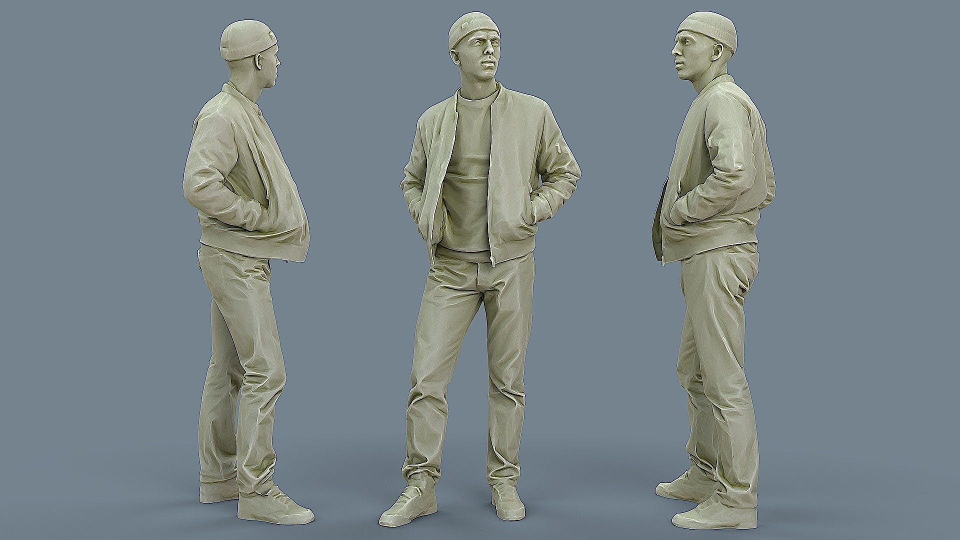 Guy in the bomber jacket 3D model | CGTrader