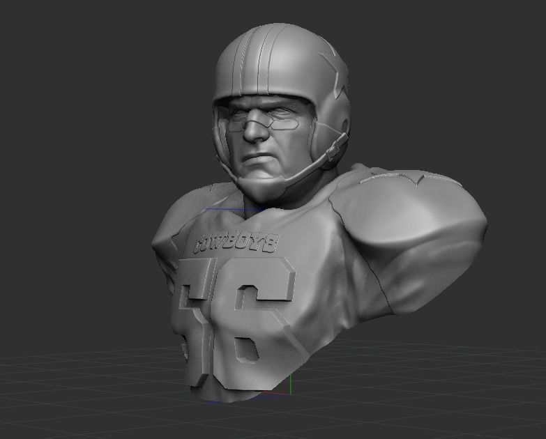 Vintage Dallas Cowboy Football Bust 3D model 3D printable | CGTrader