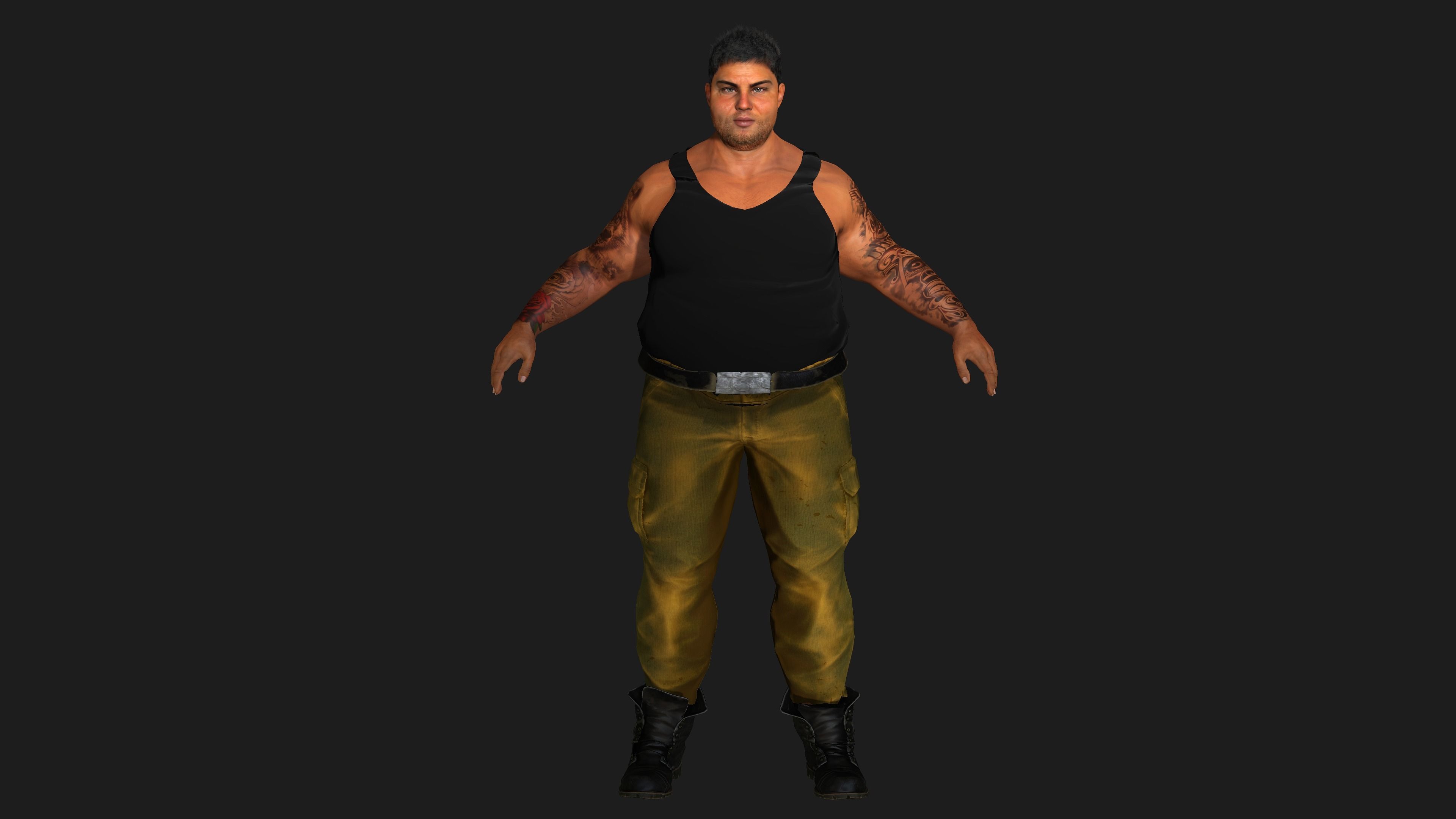 3D model AAA 3D REALISTIC FAT MALE CHARACTER 01 - RIGGED GAME READY GTA ...