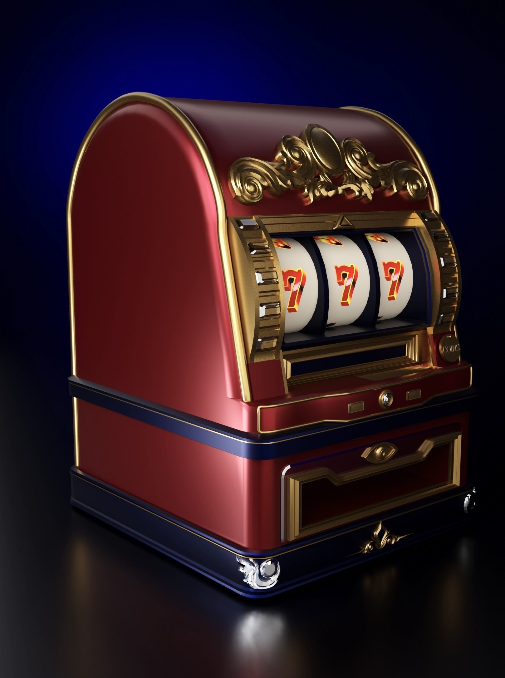 3D model Vintage Stylized Casino Slot Machine VR / AR / low-poly | CGTrader