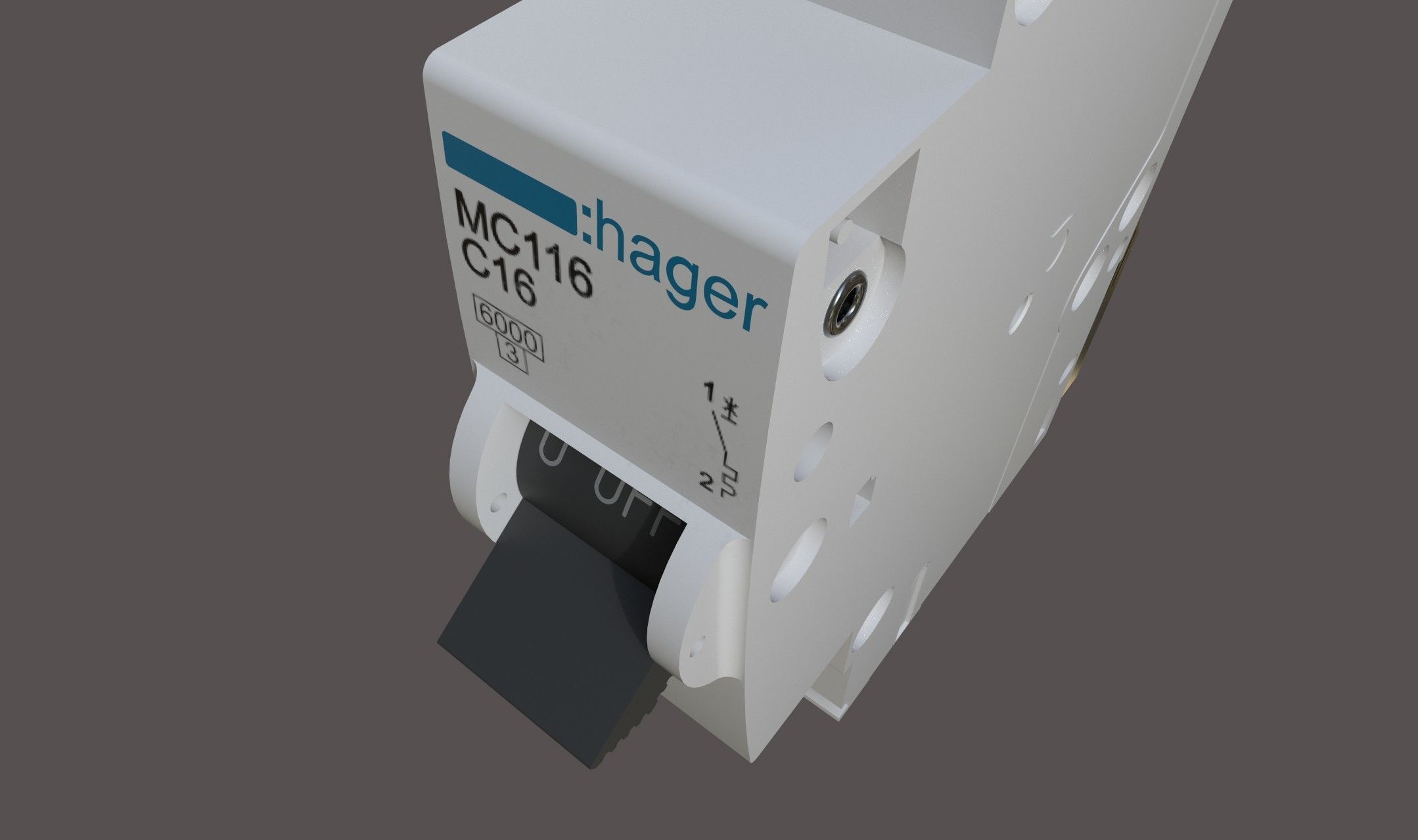 Hager 1-pole circuit breaker 3D model | CGTrader