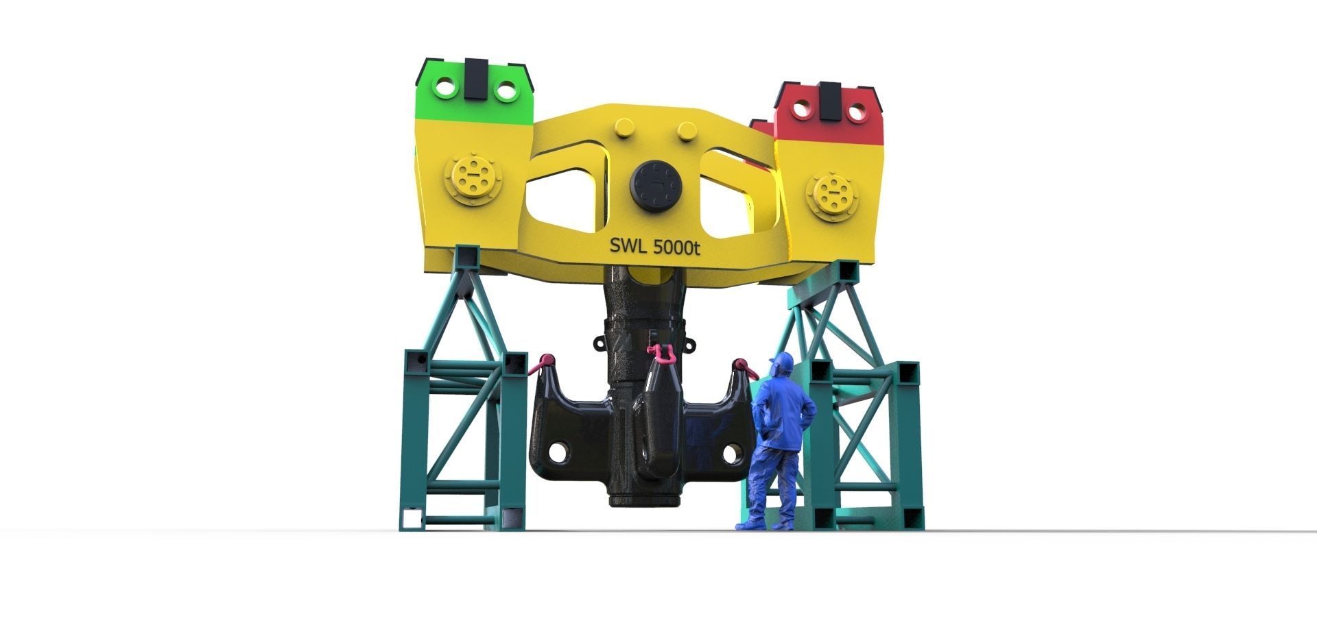 hook crane SWL 5000t 3D model 3D printable | CGTrader