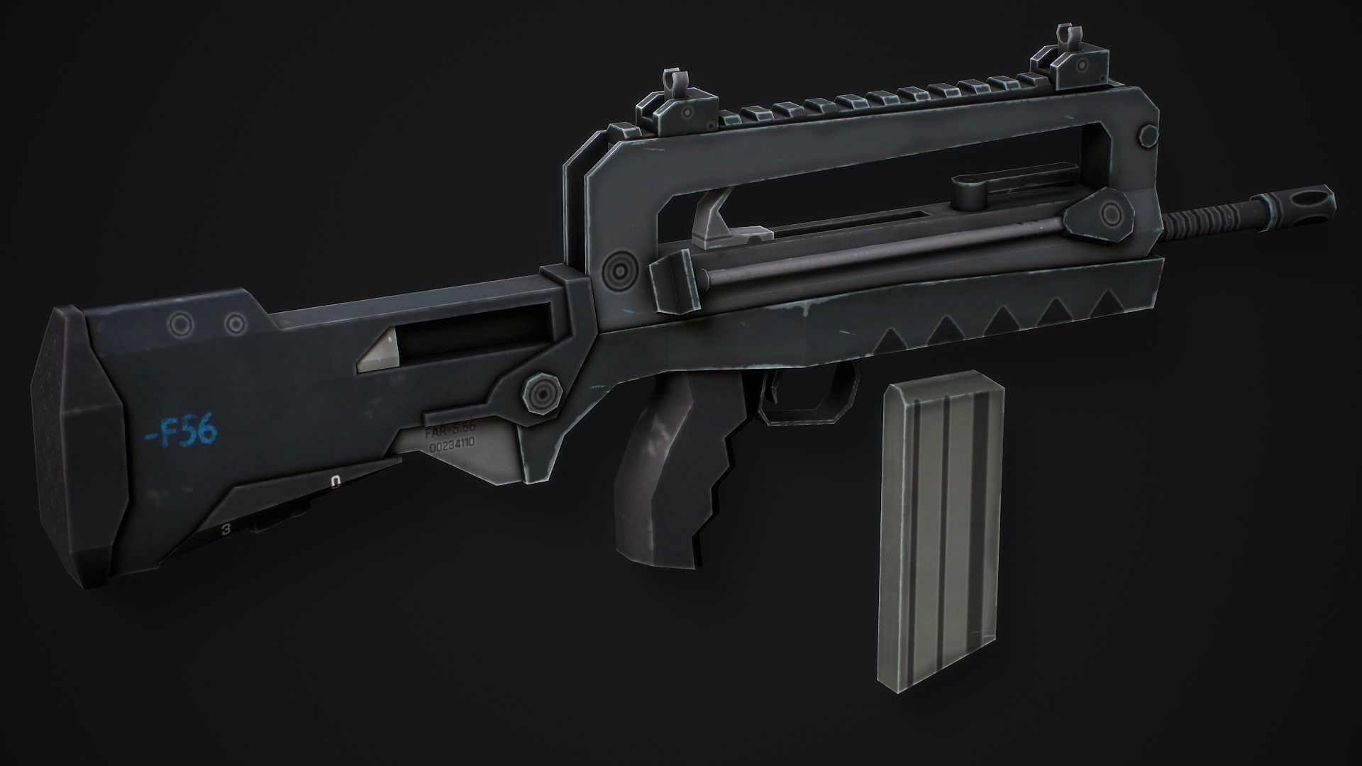 3D model Famas F-1 Assault Rifle - Low Poly Game Ready VR / AR / low ...