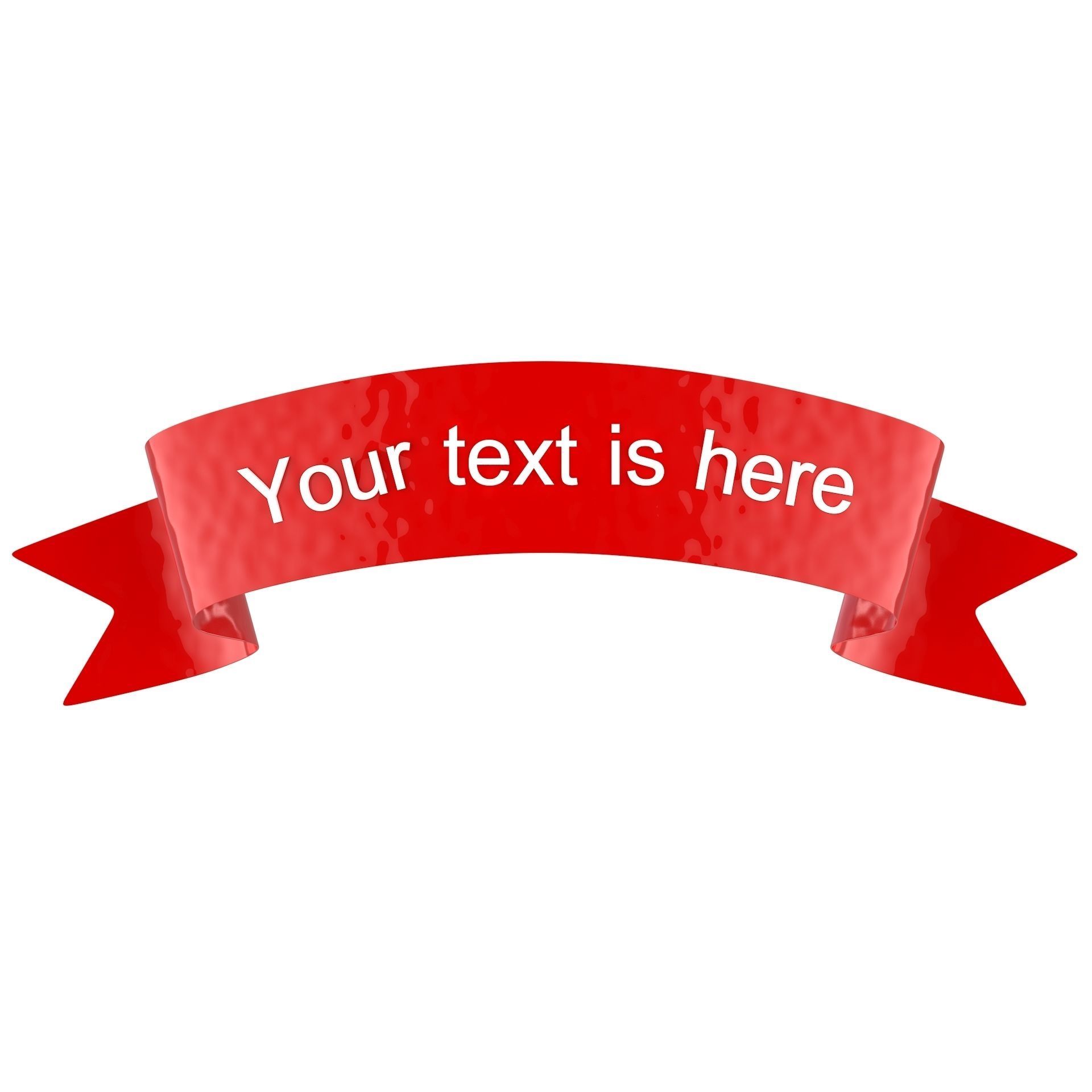 Ribbon Banner Curved Red 3D model | CGTrader