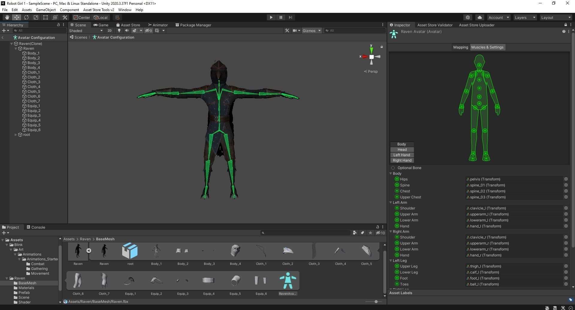3D model Raven - Modular Character VR / AR / low-poly rigged | CGTrader