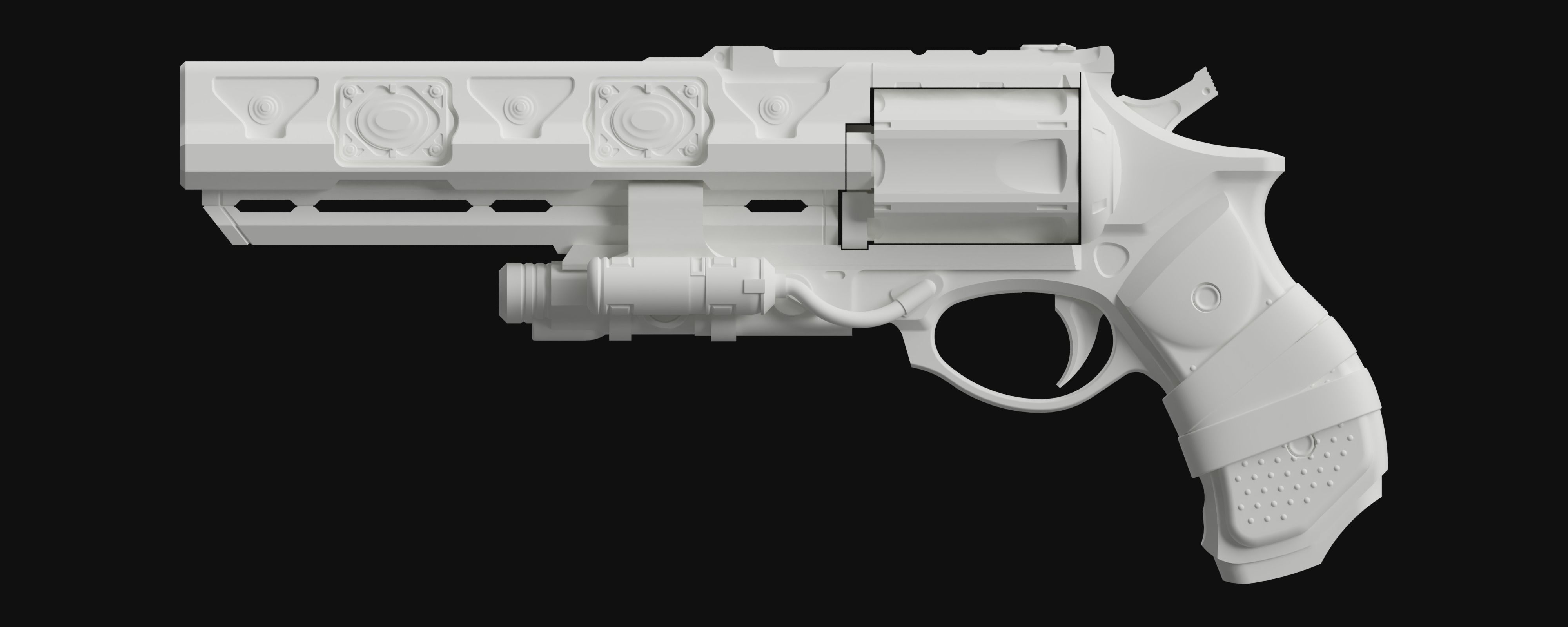 Austringer gold gun 3D model 3D printable | CGTrader