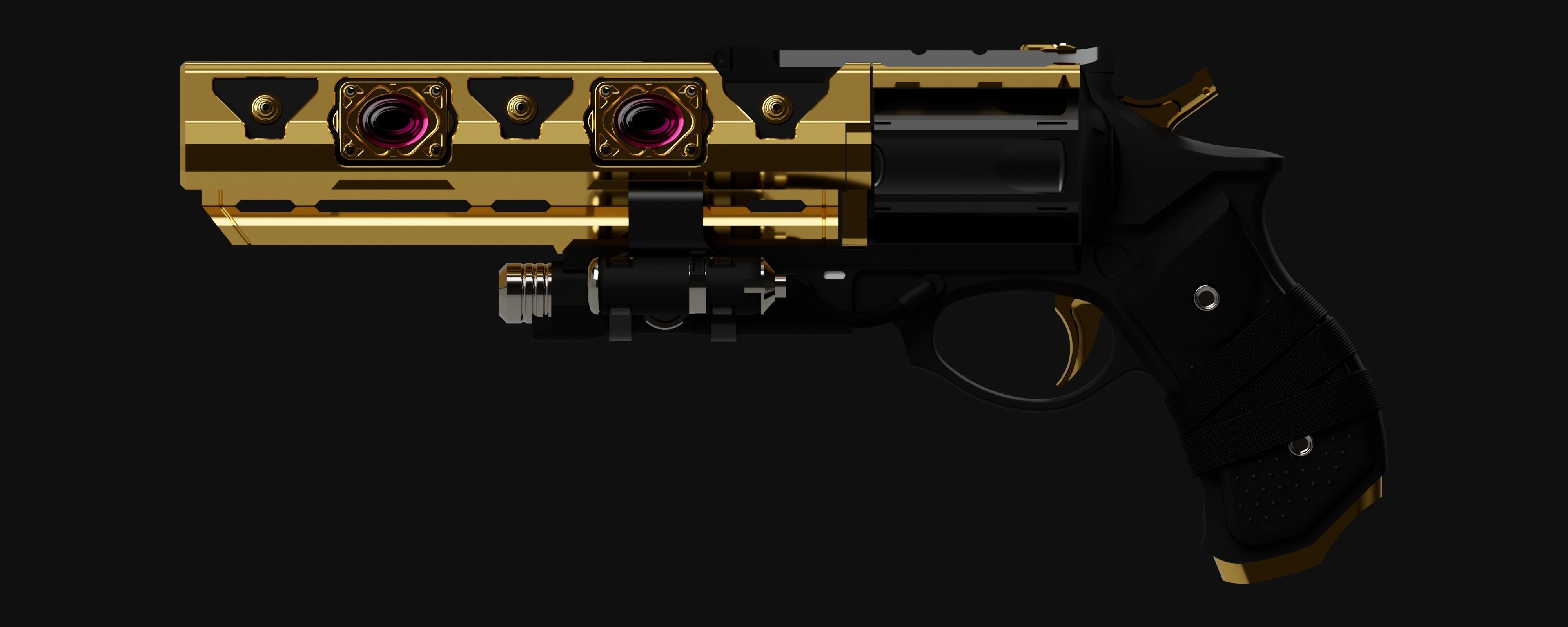 Austringer gold gun 3D model 3D printable | CGTrader