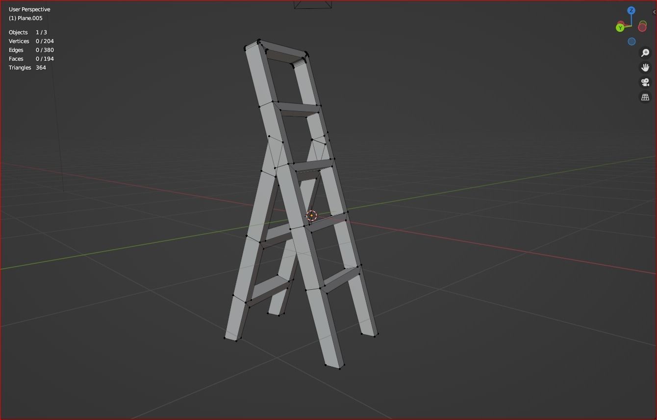 Folding ladder cartoon icon 3D model | CGTrader