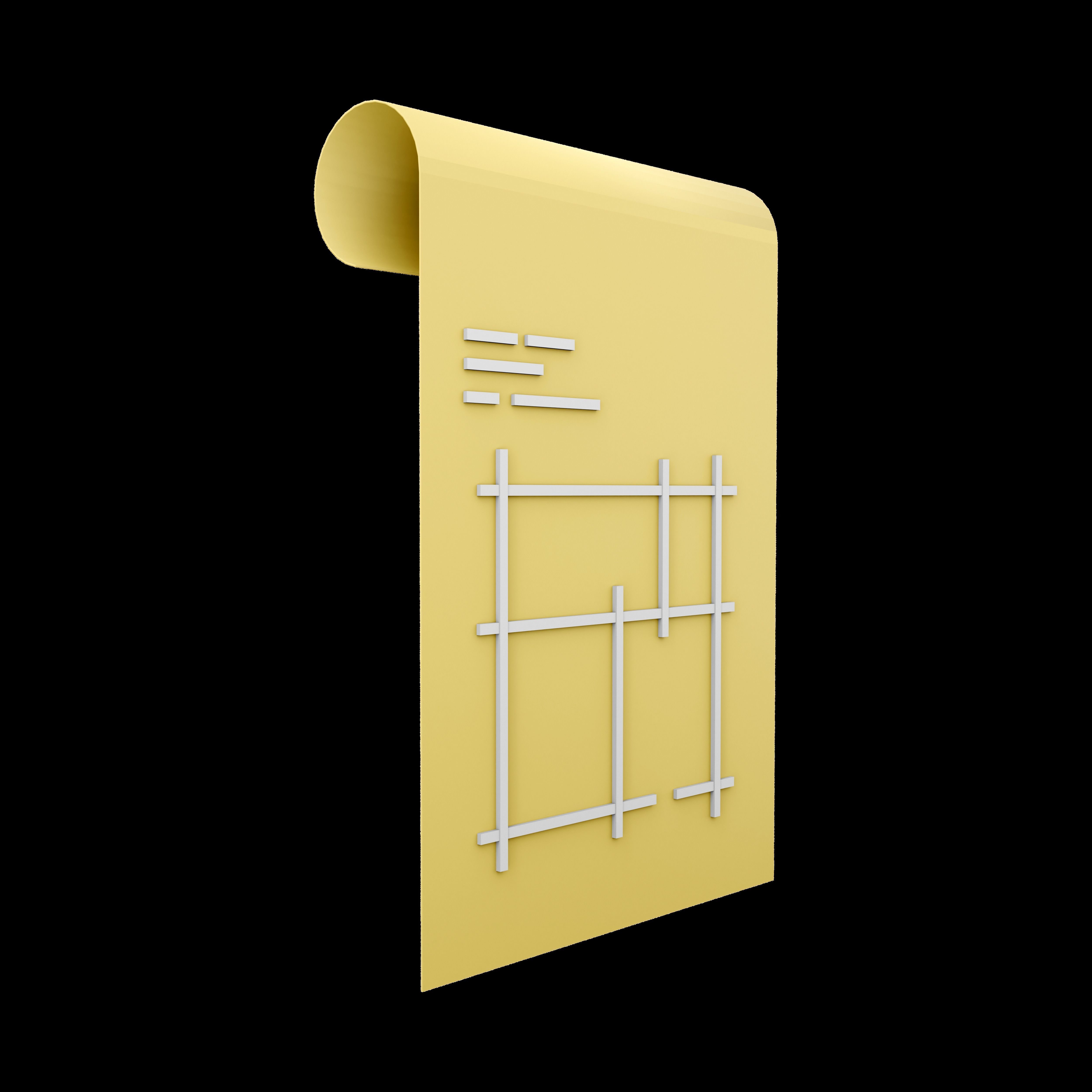 Building plan cartoon icon 3D model | CGTrader
