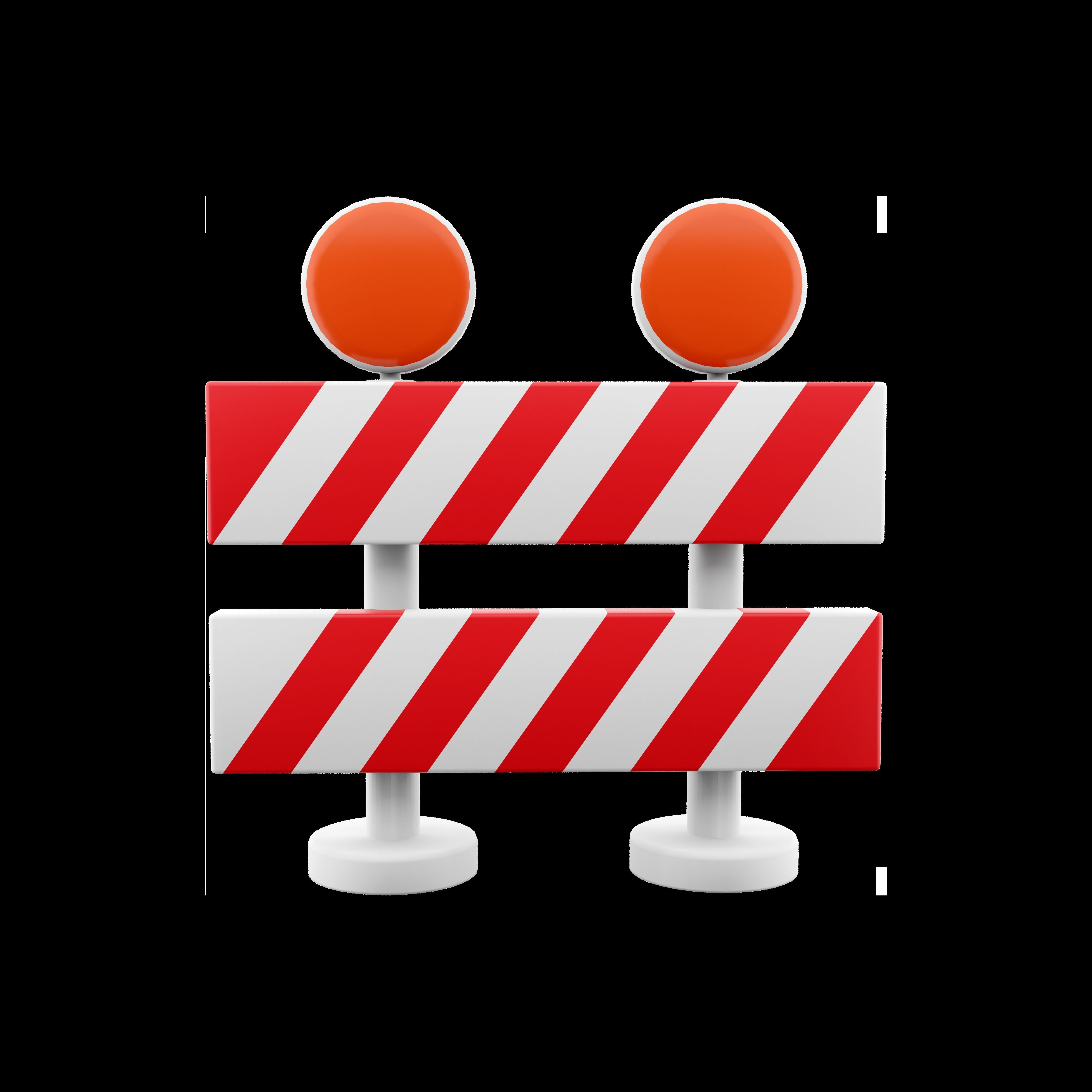 Roadblock cartoon icon 3D model | CGTrader